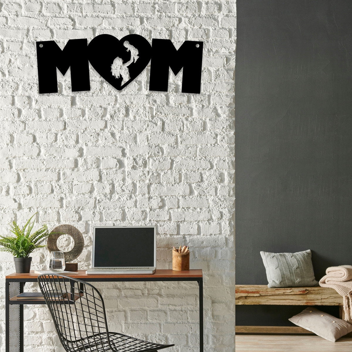 Craftnamesign Custom Mom Heart Metal Wall Art LED Light, Gifts For Mom ...
