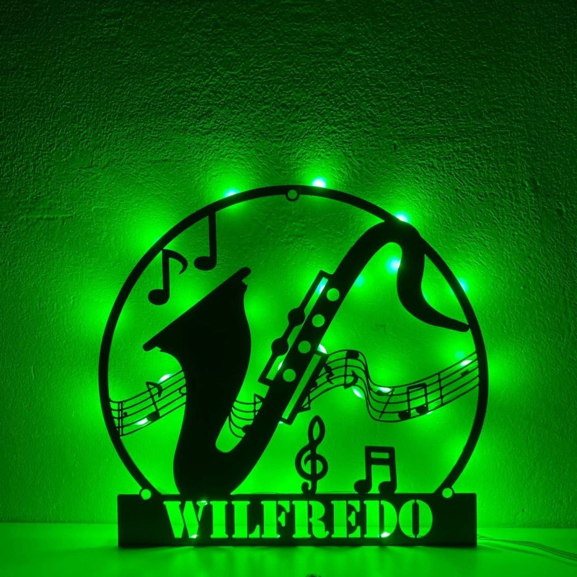 Craftnamesign Custom Saxophone Metal Wall Art LED Light, Saxophone ...