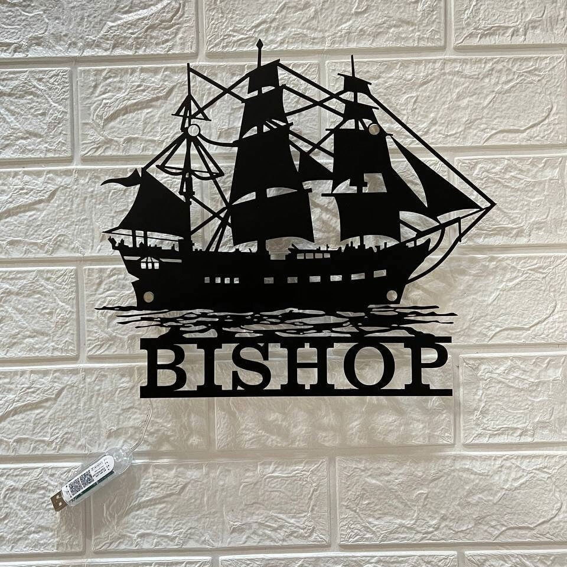 Craftnamesign Custom Schooner Sailing Metal Sign LED Light ...