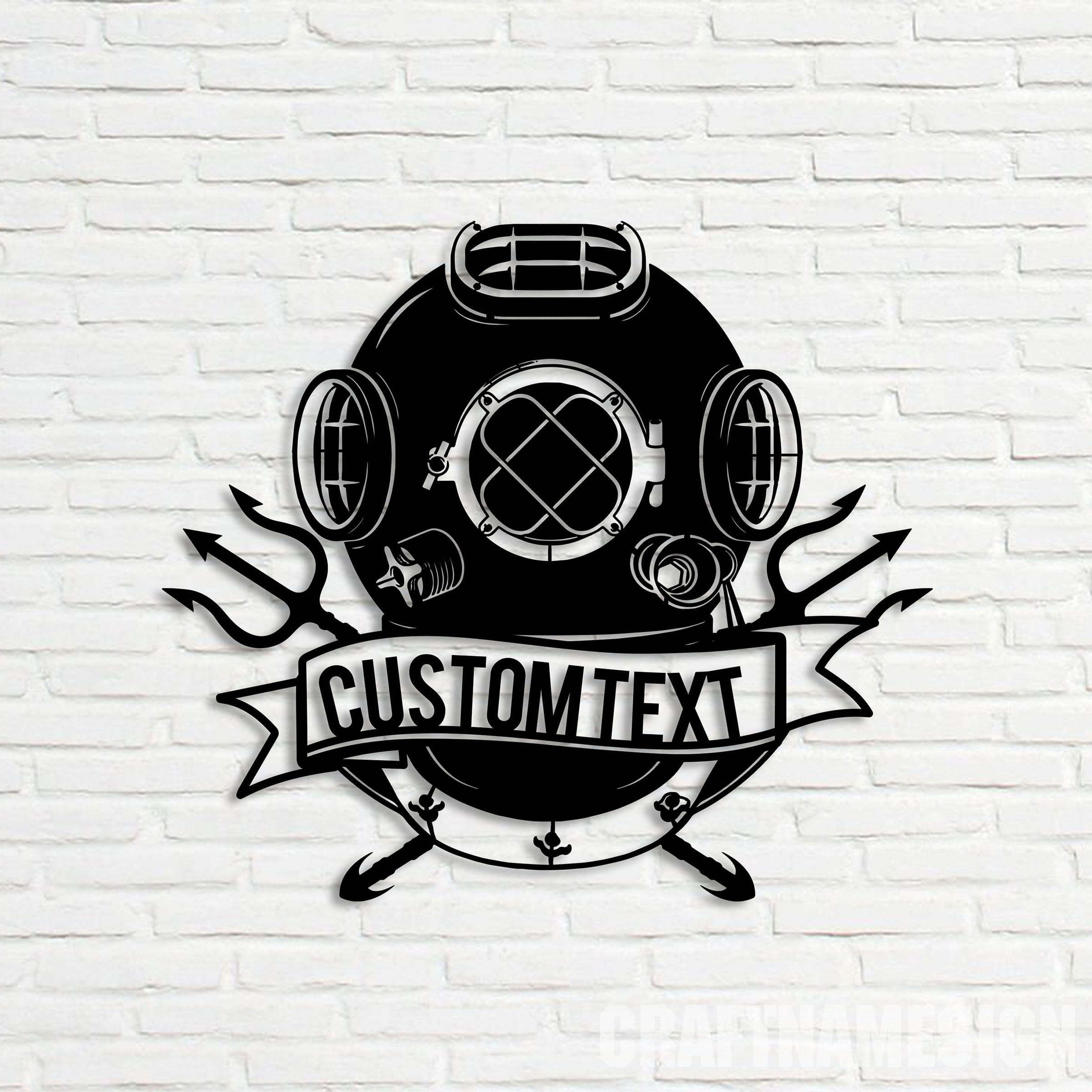 Craftnamesign Custom Scuba Diving Mask Metal Sign LED Light, Custom ...