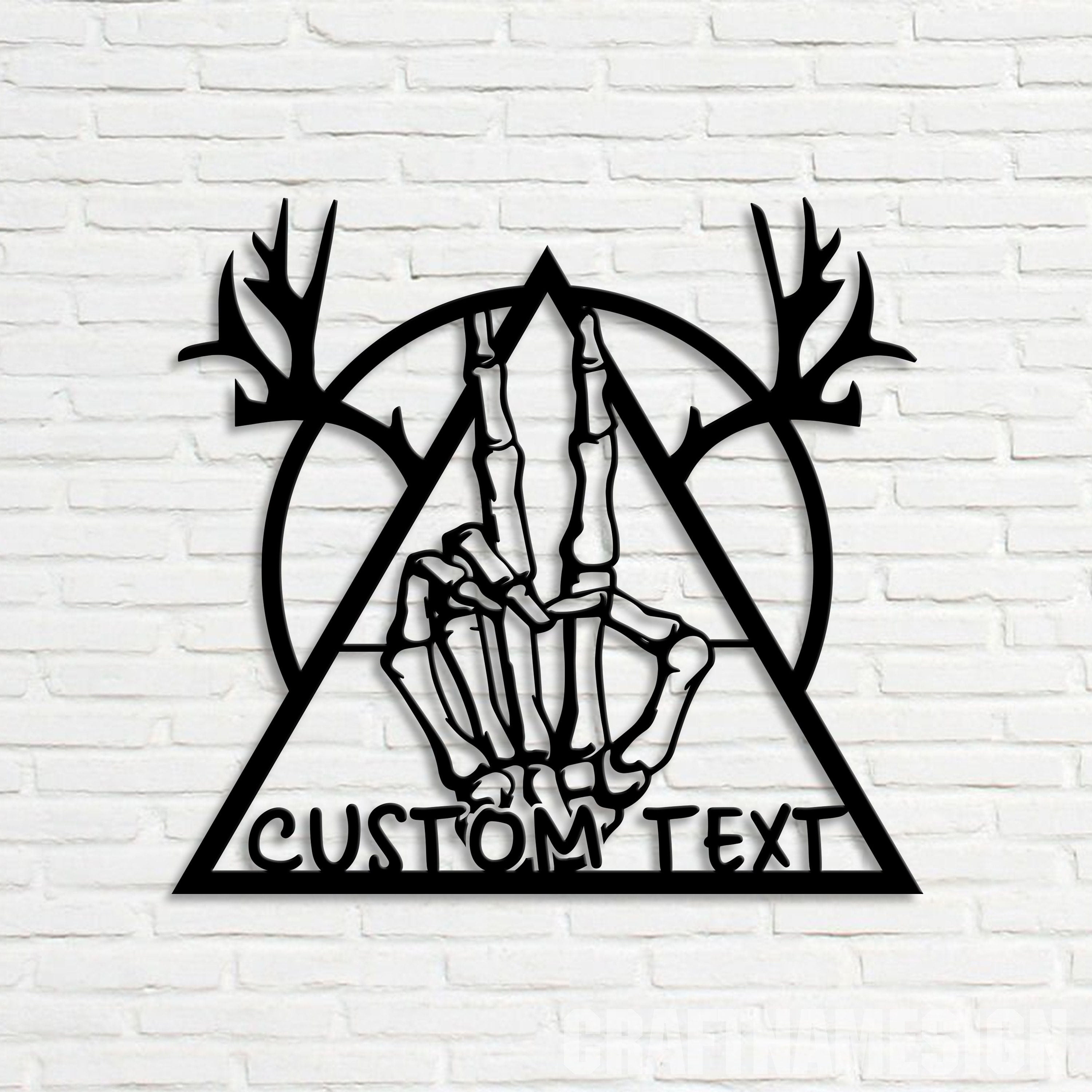 Craftnamesign Custom Skeleton Shaka Metal Wall Art, Skeleton Wall Decor ...