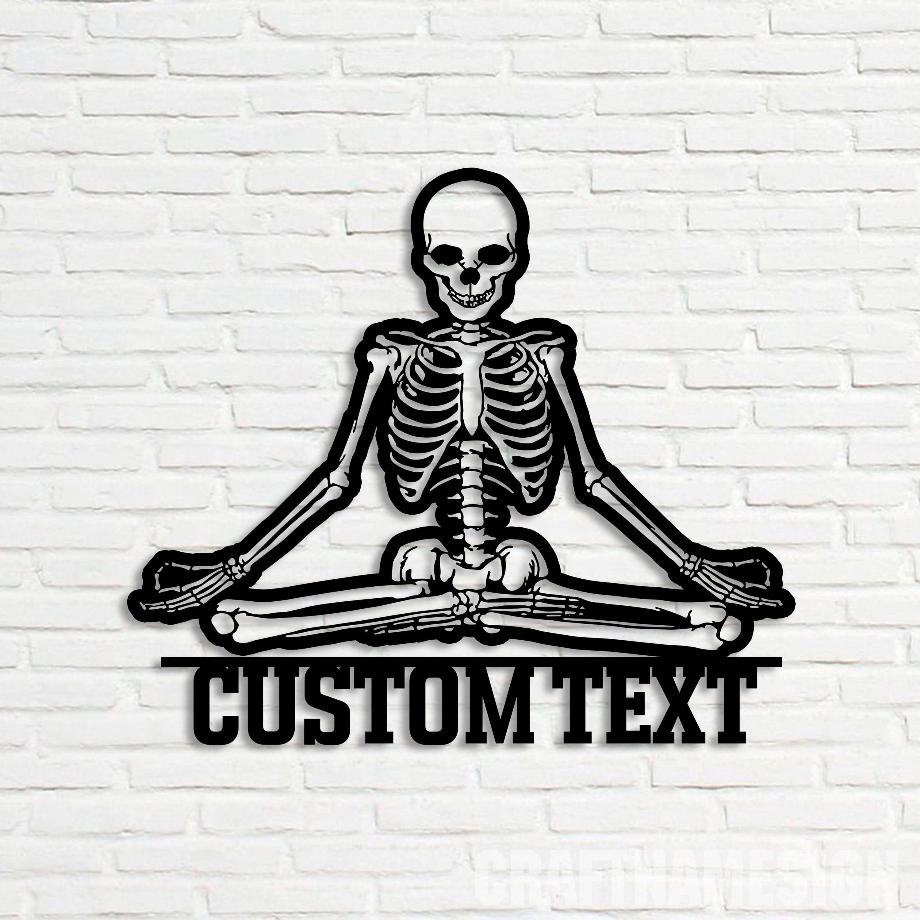 Craftnamesign Custom Skeleton Yoga Sign, Skeleton Meditating, Skull ...