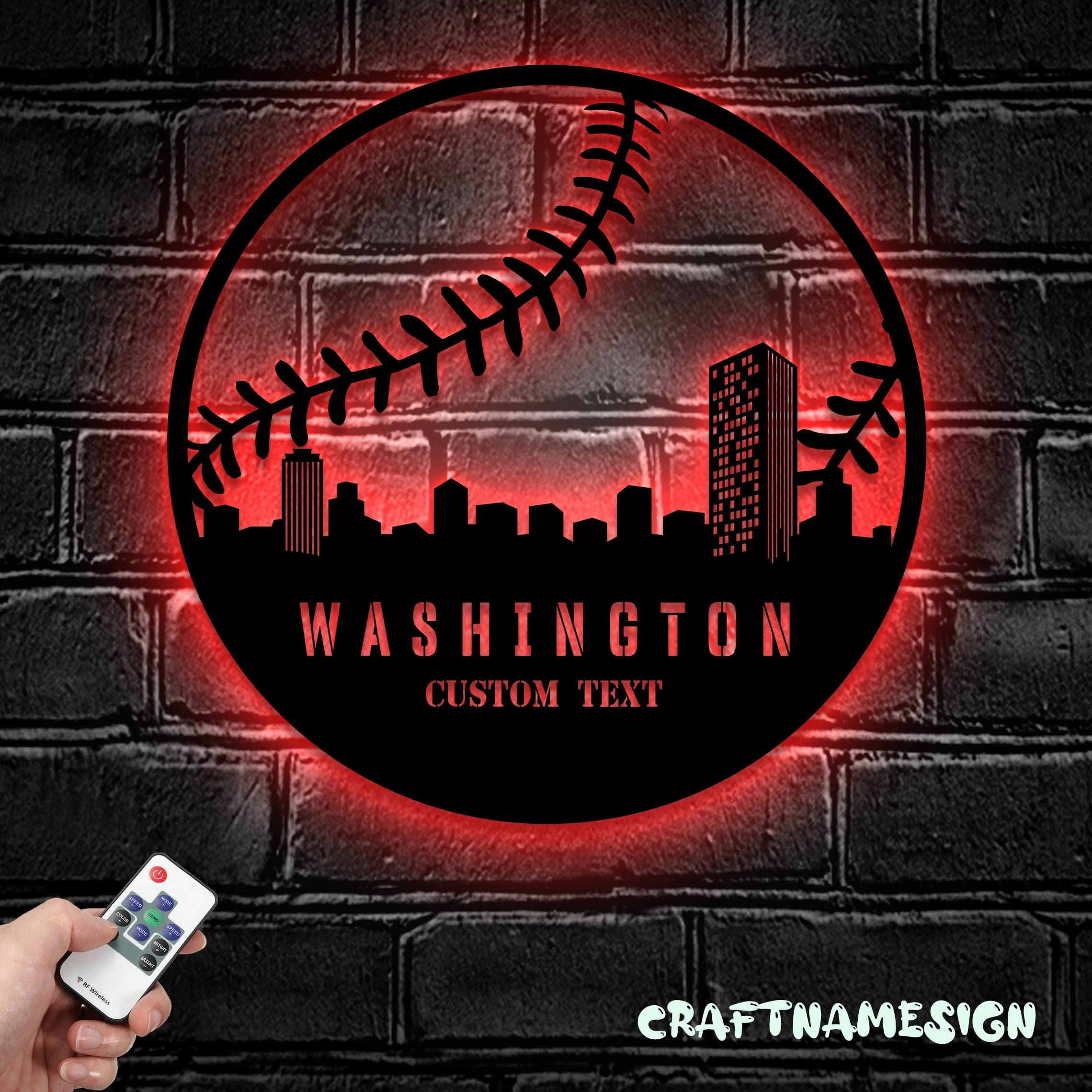 Craftnamesign Custom Skyline Baseball Metal Wall Art, Custom Softball ...