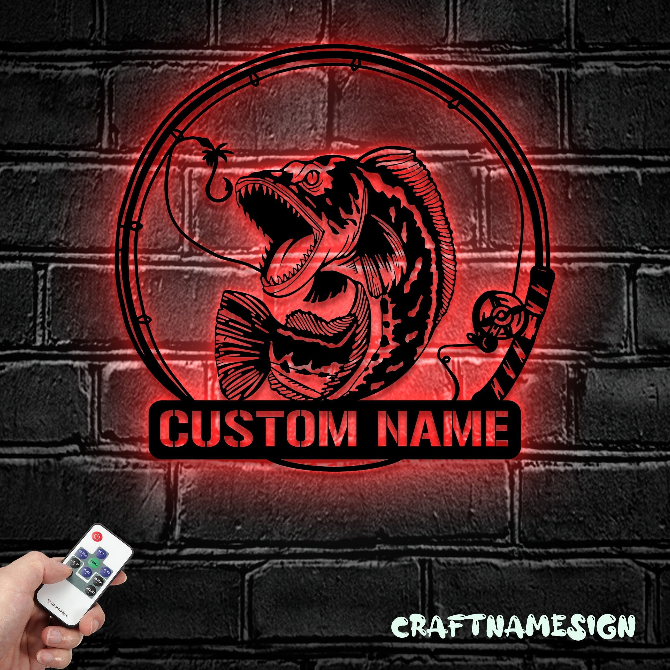 Craftnamesign Custom Snakehead Fishing Metal Wall Art, Personalized ...