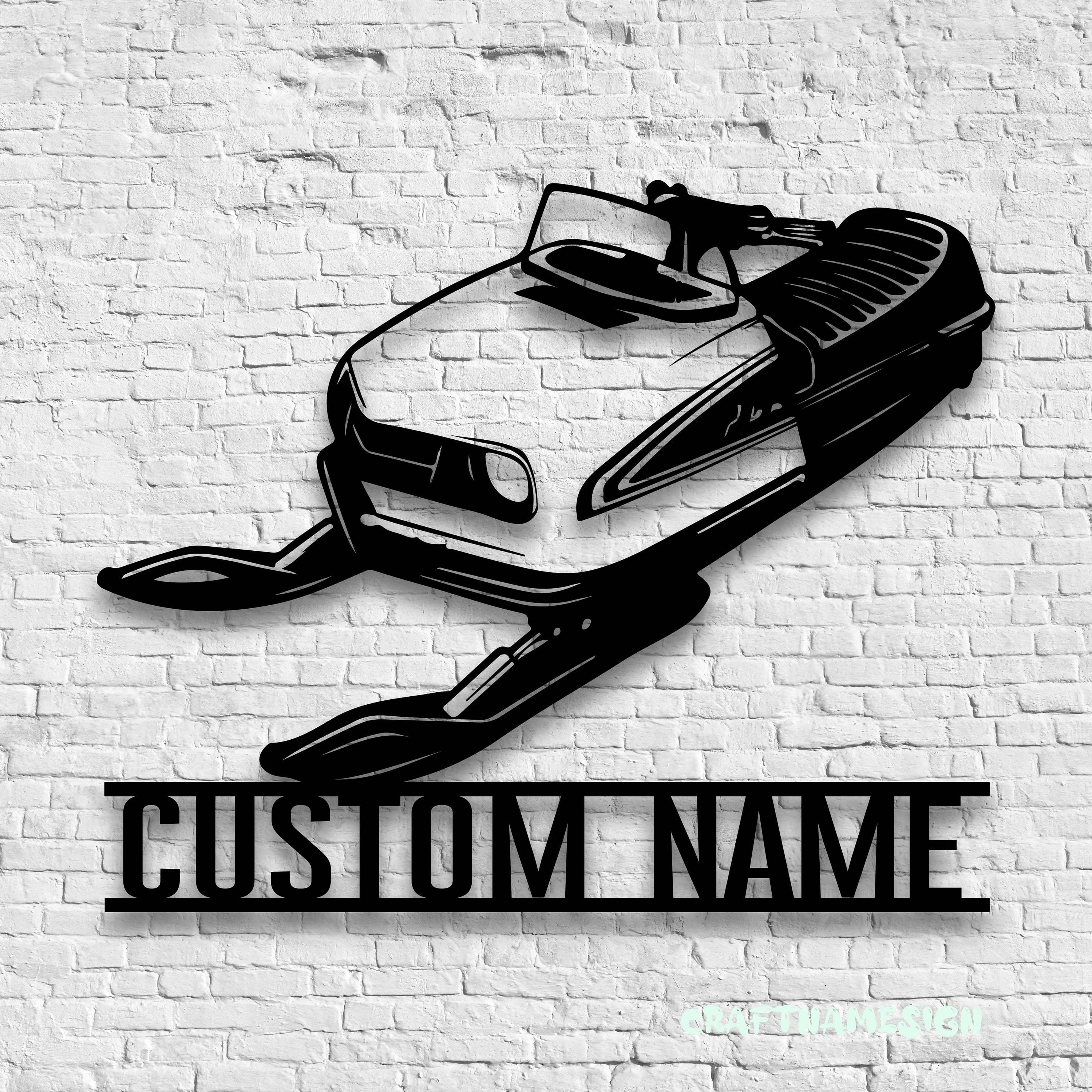 Craftnamesign Custom Snowmobile Metal Wall Art LED Light, Ski ...