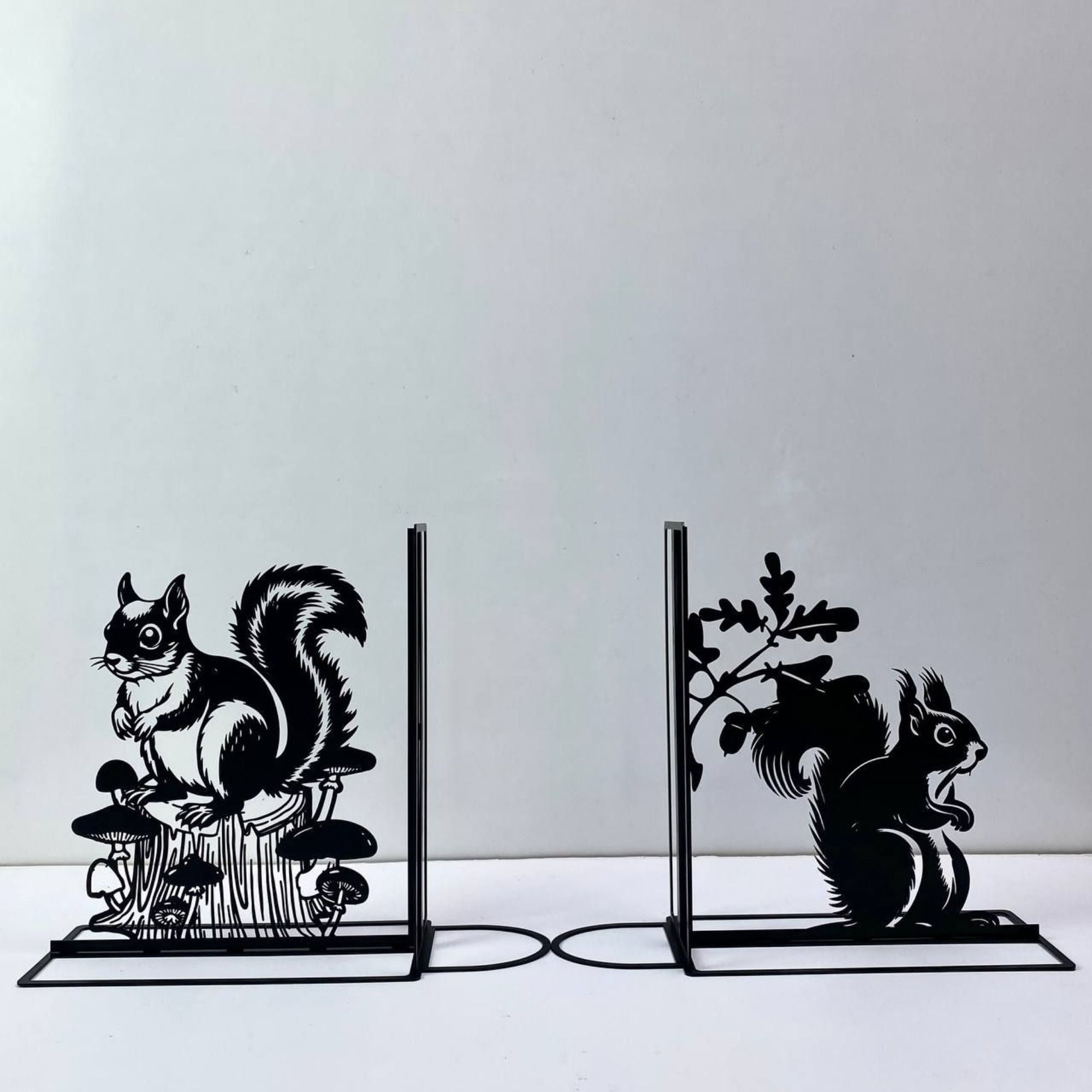 Craftnamesign Custom Squirrel Metal Bookends for Shelves, Book Stoppers ...