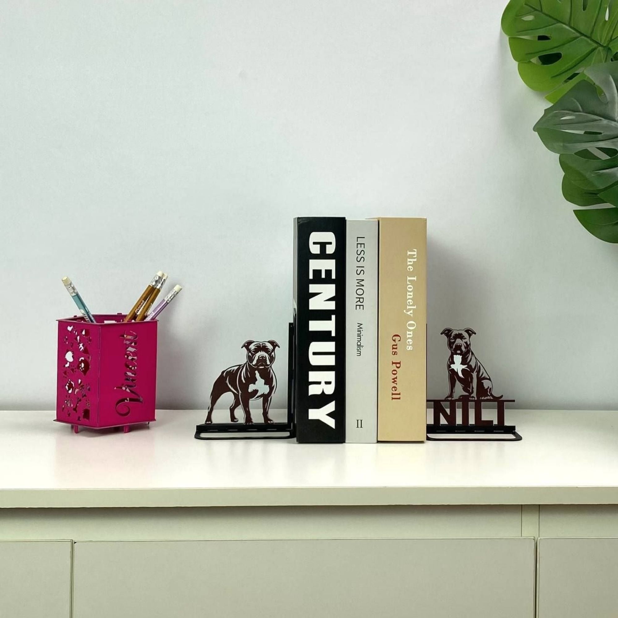 Craftnamesign Custom Staffordshire Bull Terrier Metal Bookends for ...