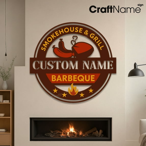 Craftnamesign Custom Steak House BBQ Metal Sign, BBQ Restaurant Wall ...