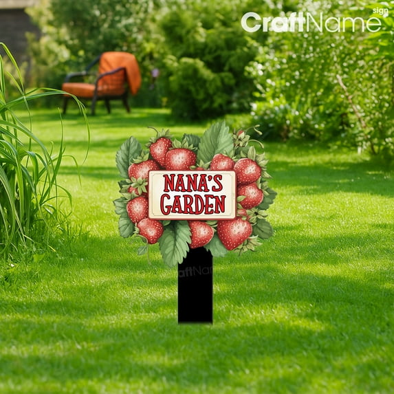 Craftnamesign Custom Strawberry Garden Stake, Strawberry Metal Outdoor ...