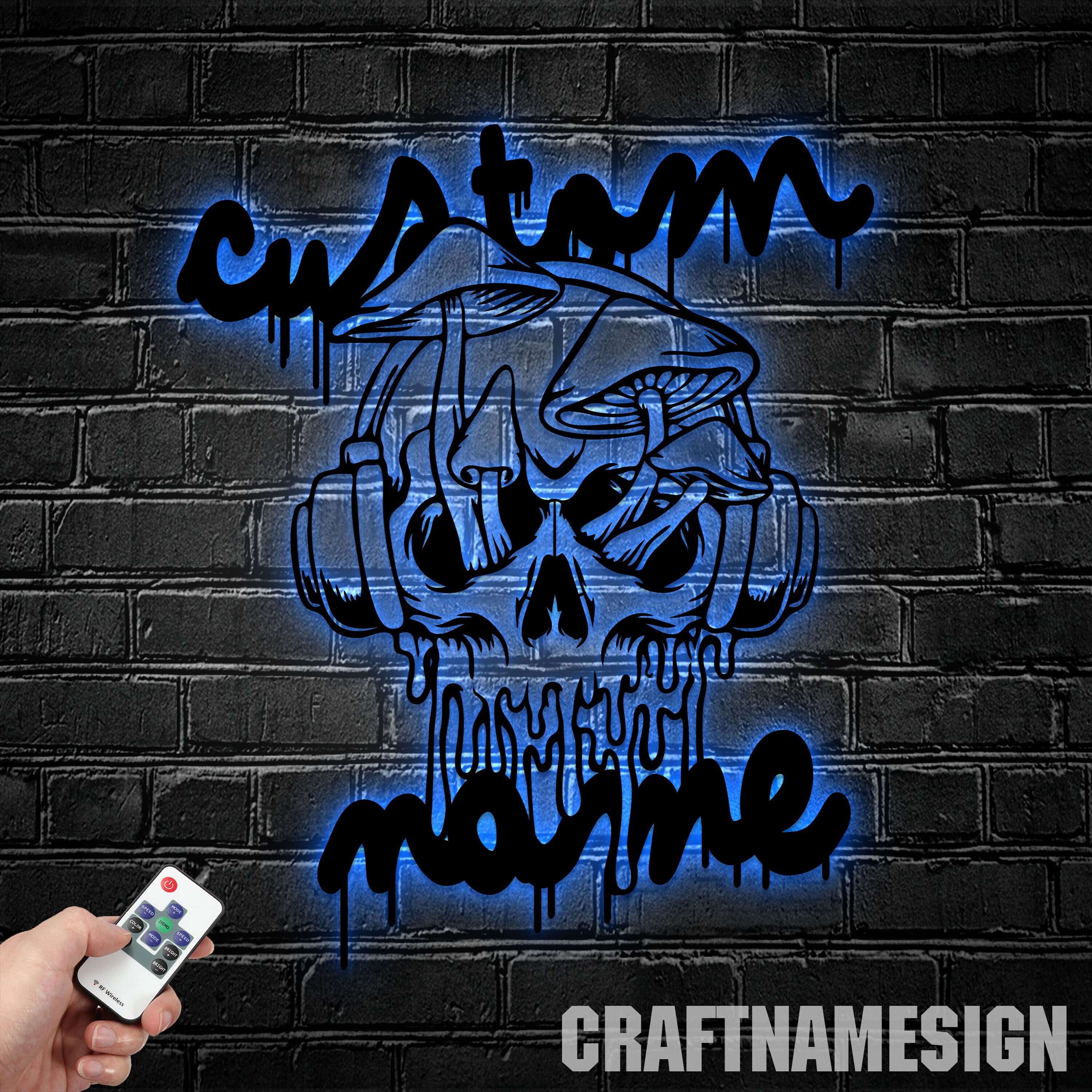 Craftnamesign Custom Sugar Skull Metal Sign, Custom Skull Wall Art For ...