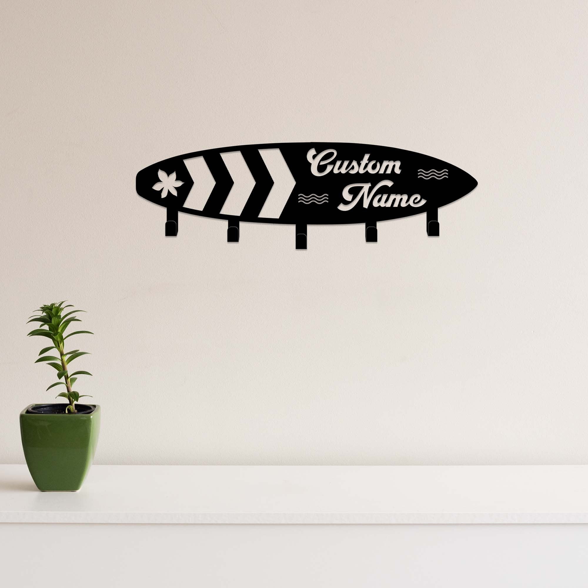 Craftnamesign Custom Surfboard Metal Key Holder, Decorative Key Holder ...