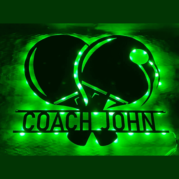 Craftnamesign Custom Table Tennis Metal Wall Art LED Lights, Table ...
