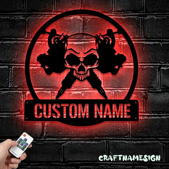 Craftnamesign Custom Tattoo Artist Metal Wall Art LED Light, Custom ...