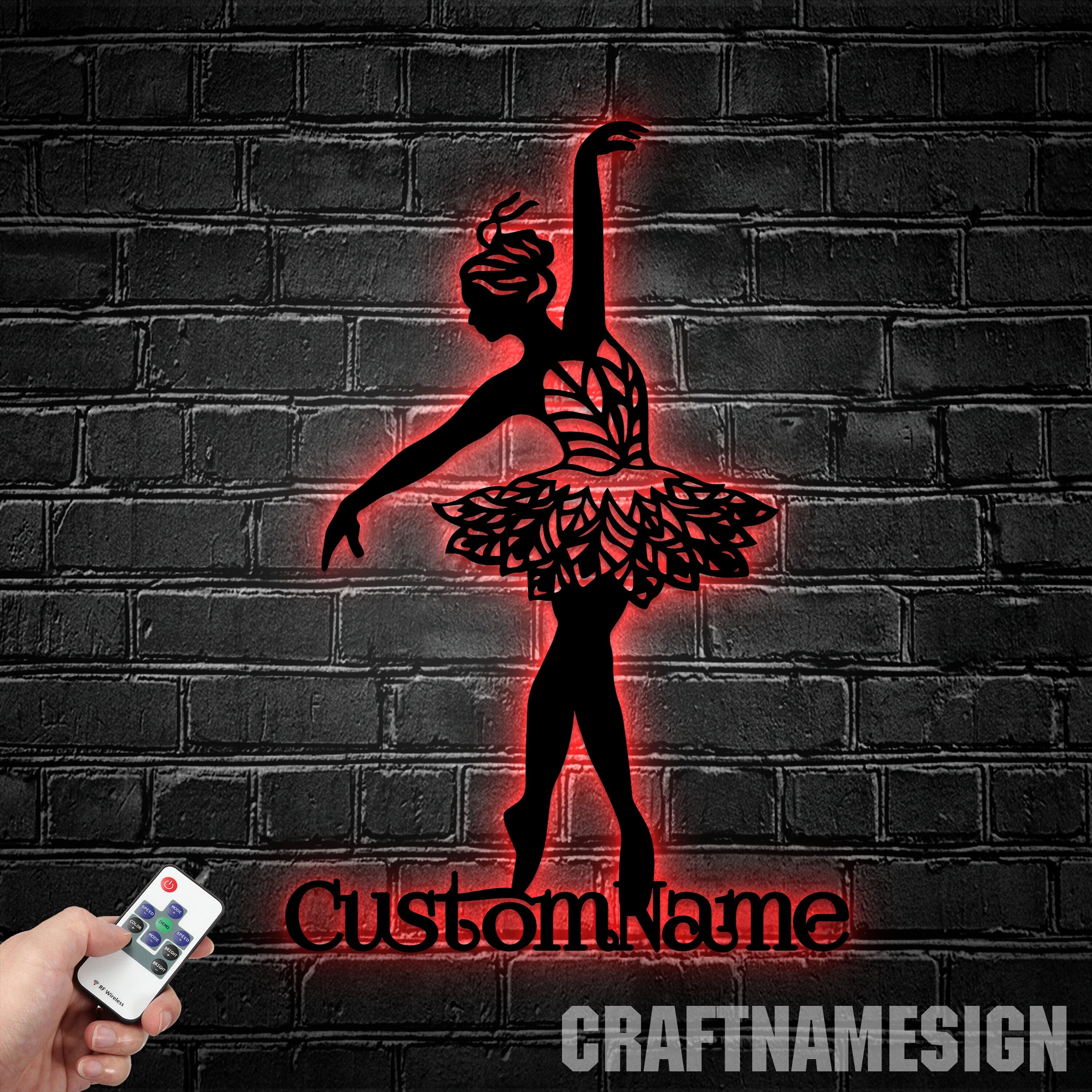 Craftnamesign Custom Ballerina Dance Metal Wall Art LED Light, Custom ...