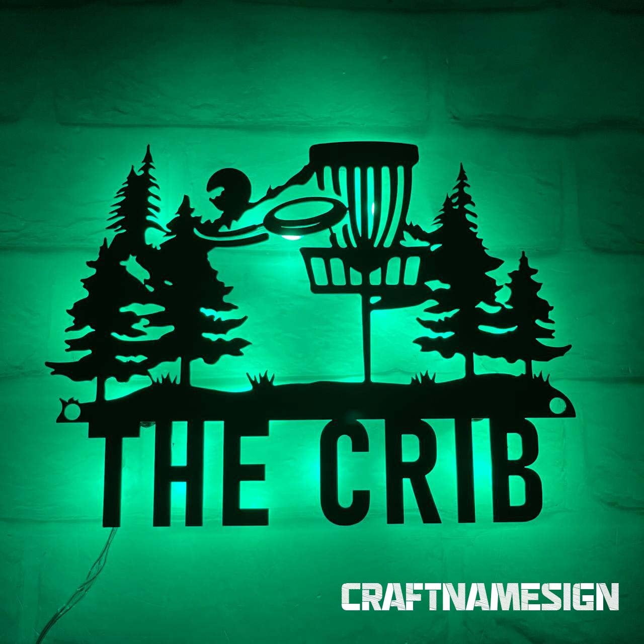 Craftnamesign Personalized Disc Golf Metal Wall Art LED Light, Custom ...