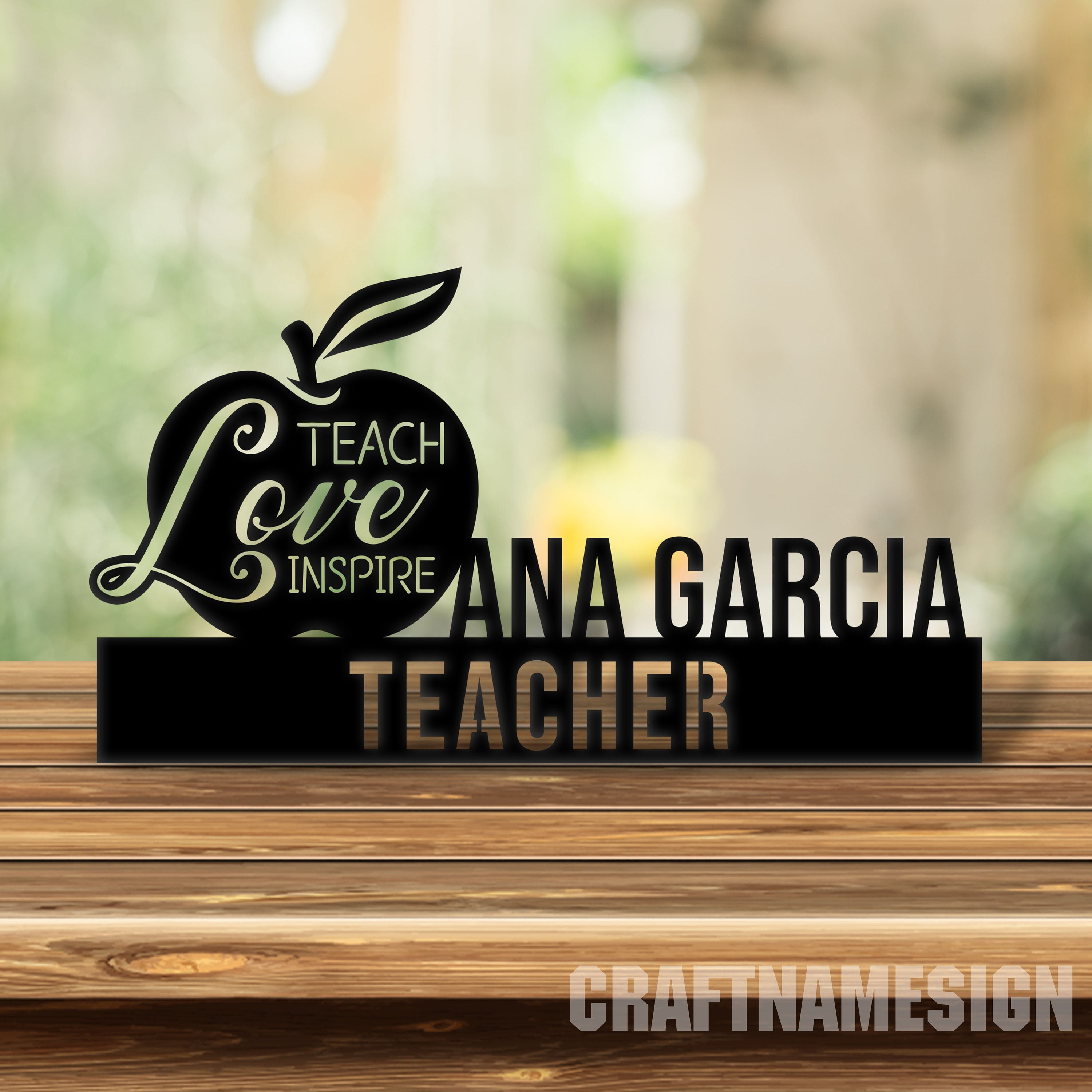 Craftnamesign Custom Teacher Desk Name Plate, Teachers Metal Desk ...