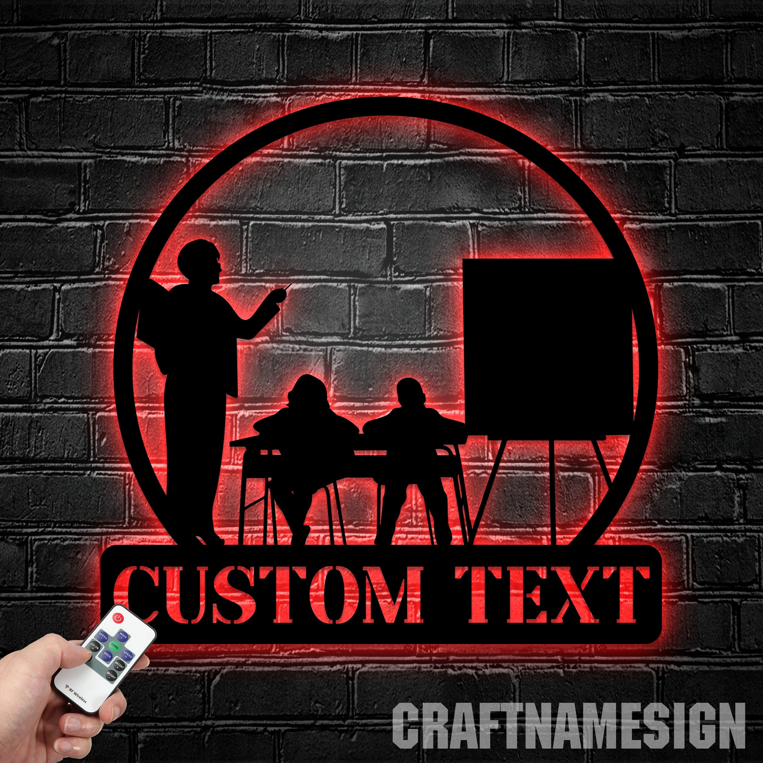 Craftnamesign Custom Teacher Metal Wall Art LED Light, Teacher Sign for ...