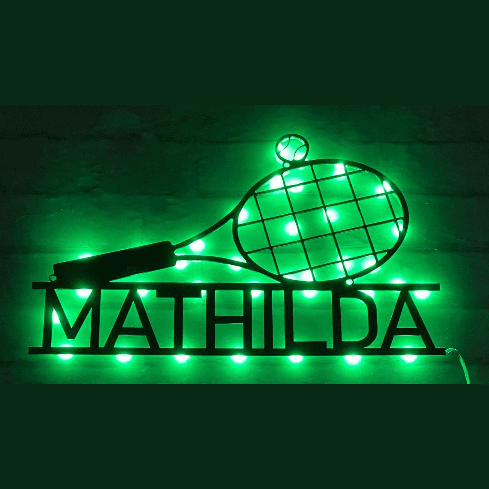 Craftnamesign Custom Tennis Metal Wall Art LED Lights, Tennis Player ...