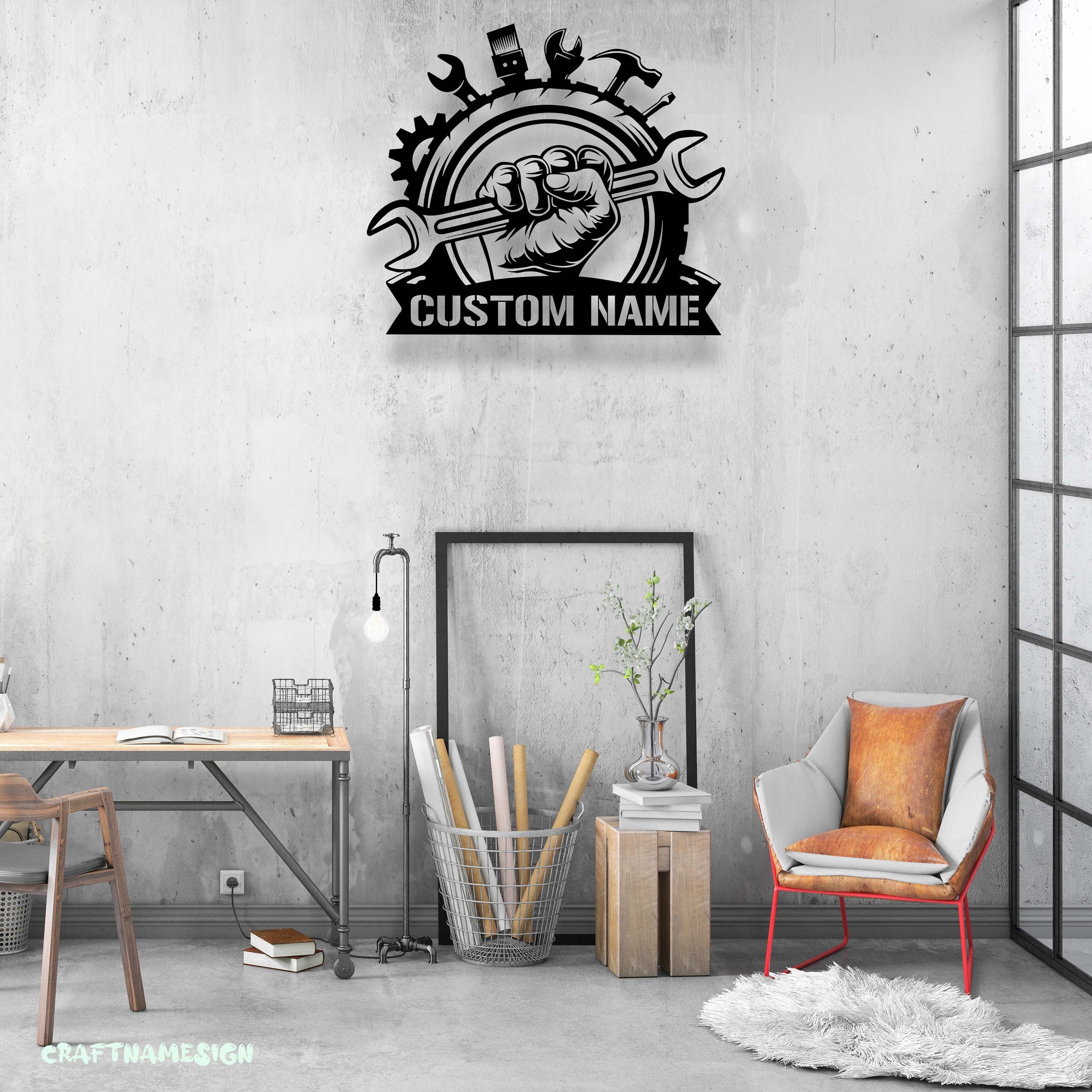 Craftnamesign Custom Tools Repair Metal Wall Art LED Light, Custom Car ...