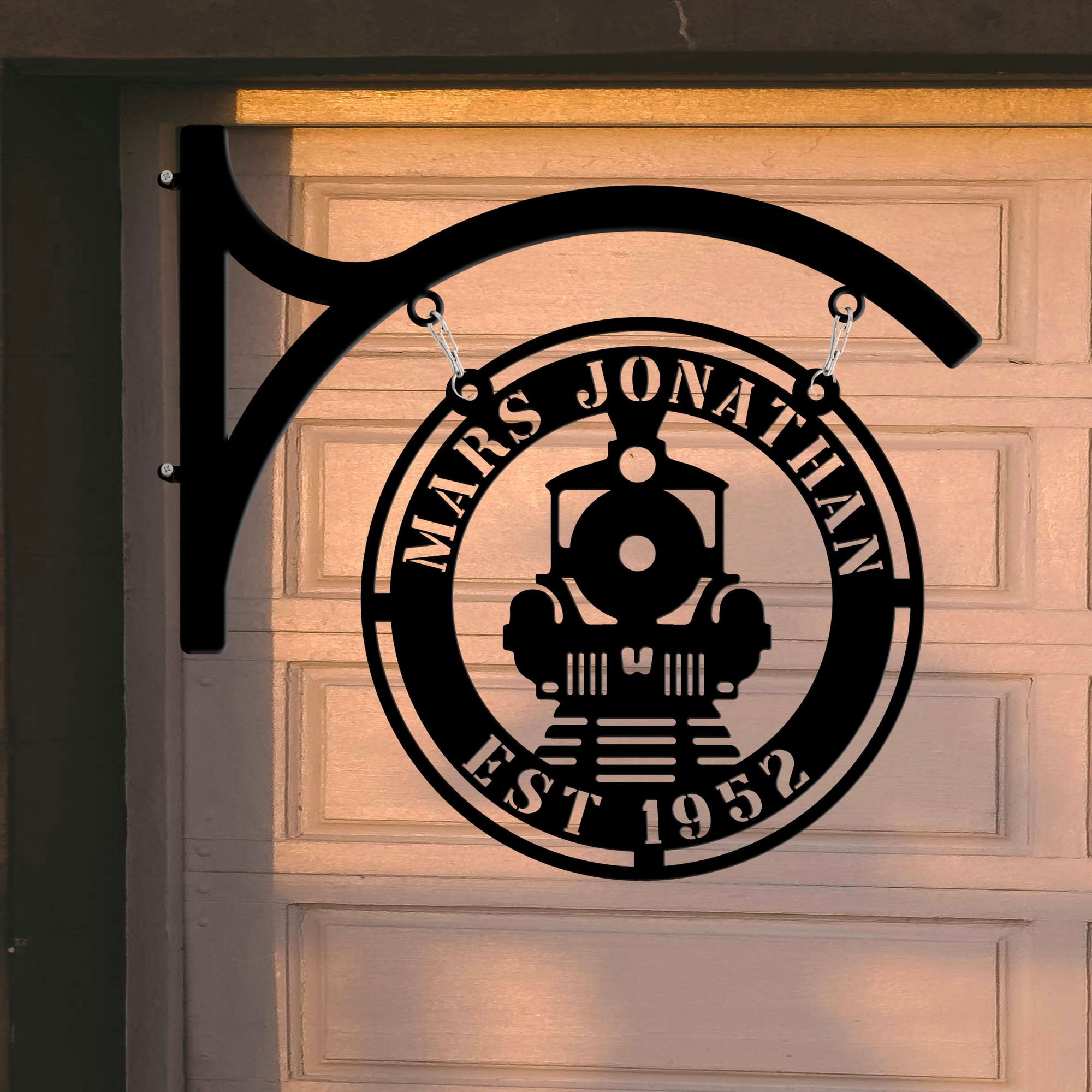 Craftnamesign Custom Train Metal Hanging Sign, Train Metal Outdoor Sign ...