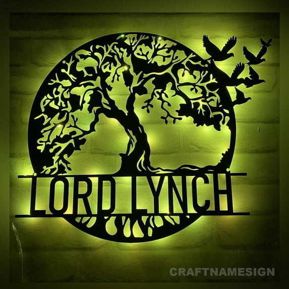 Craftnamesign Custom Tree Of Life Metal Wall Art LED Light, Custom ...