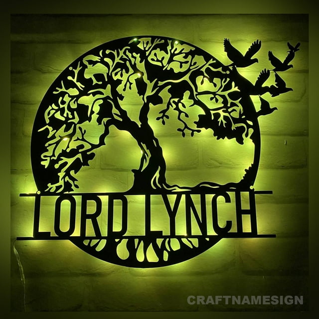Craftnamesign Custom Tree Of Life Metal Wall Art LED Light, Custom ...