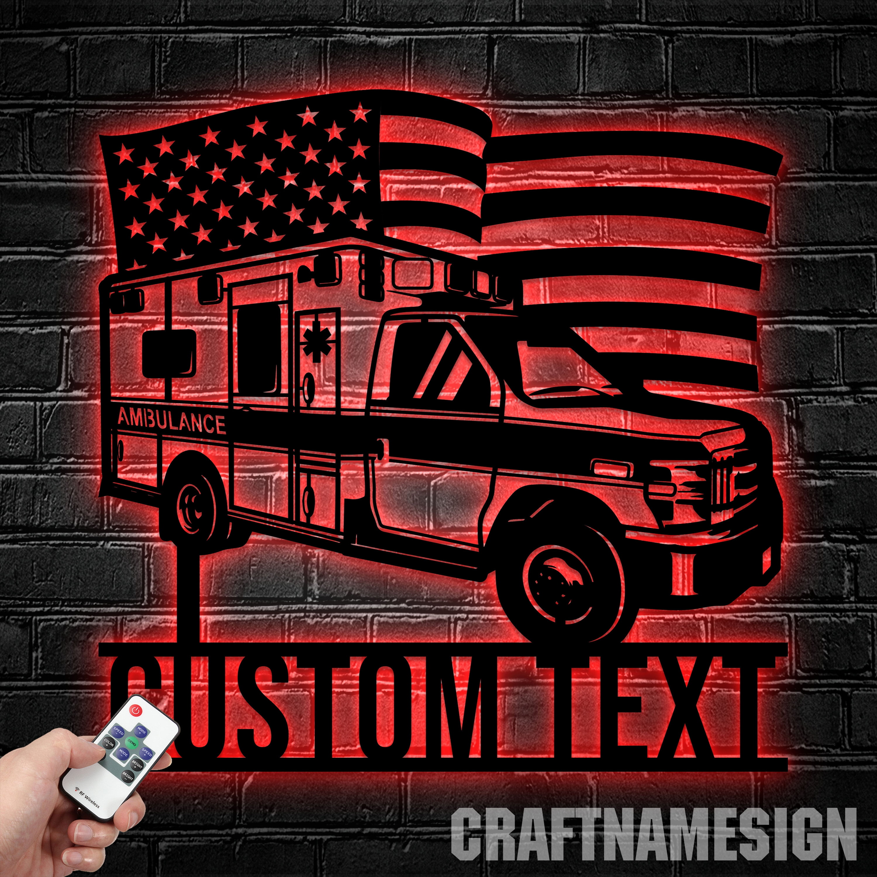 Craftnamesign Custom US Ambulance Metal Sign LED Light, Ambulance ...