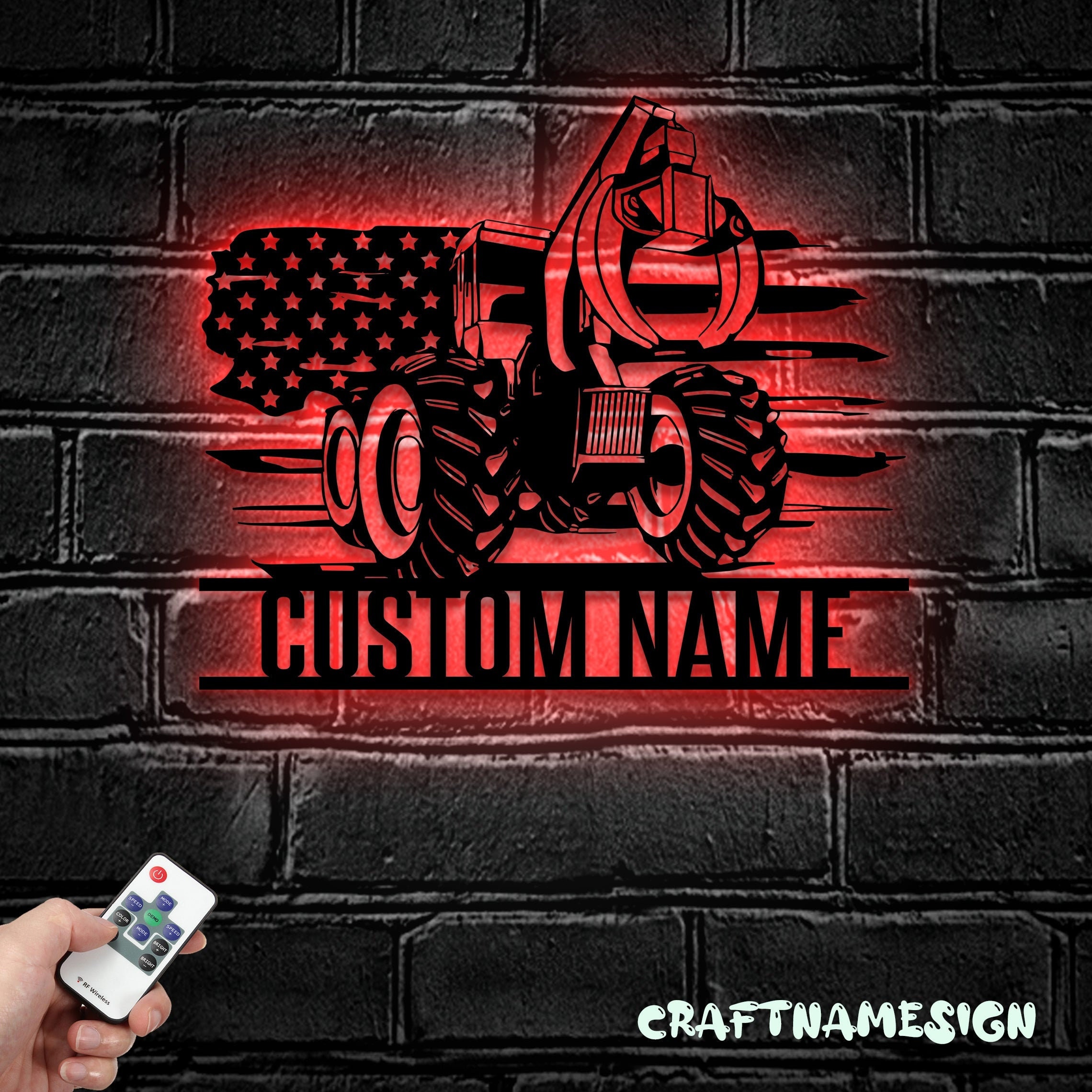 Craftnamesign Custom US Grapple Skidder Metal Wall Art LED Light ...