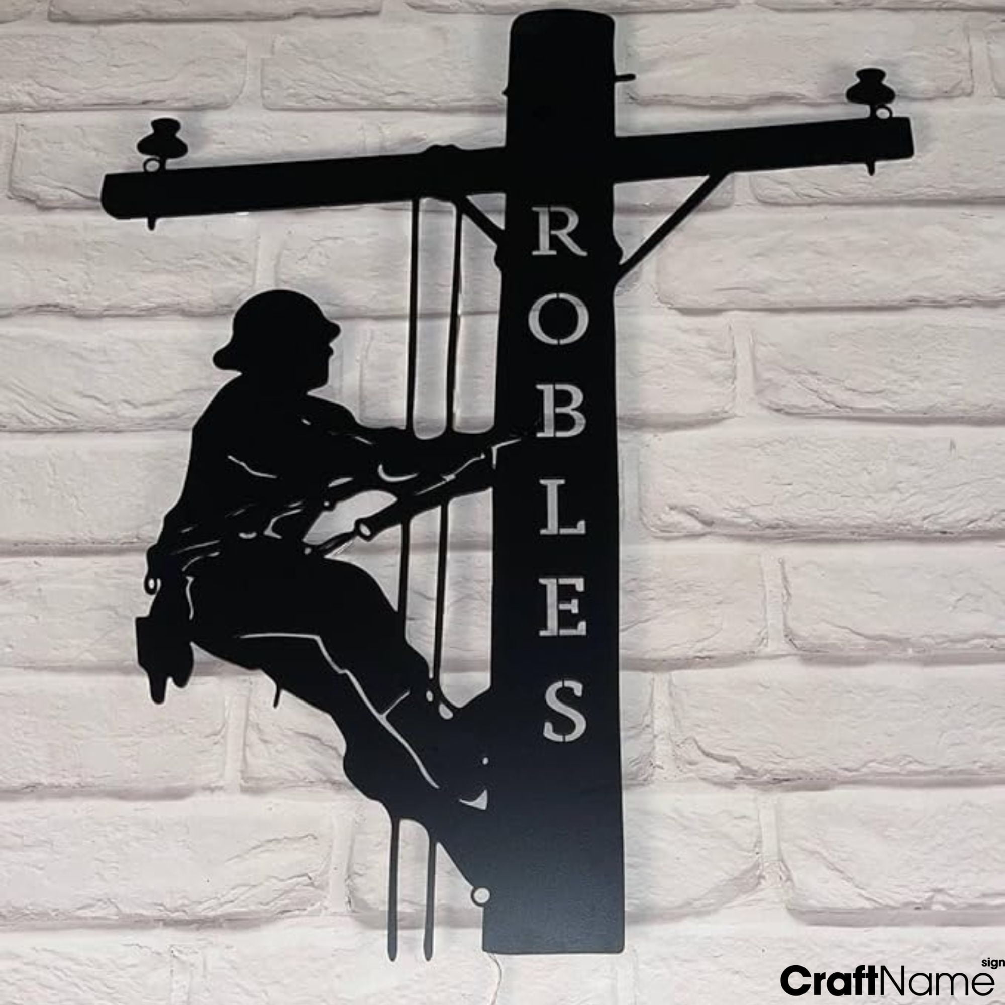 Craftnamesign Custom US Lineman Metal Wall Art LED Light, Lineman Metal ...