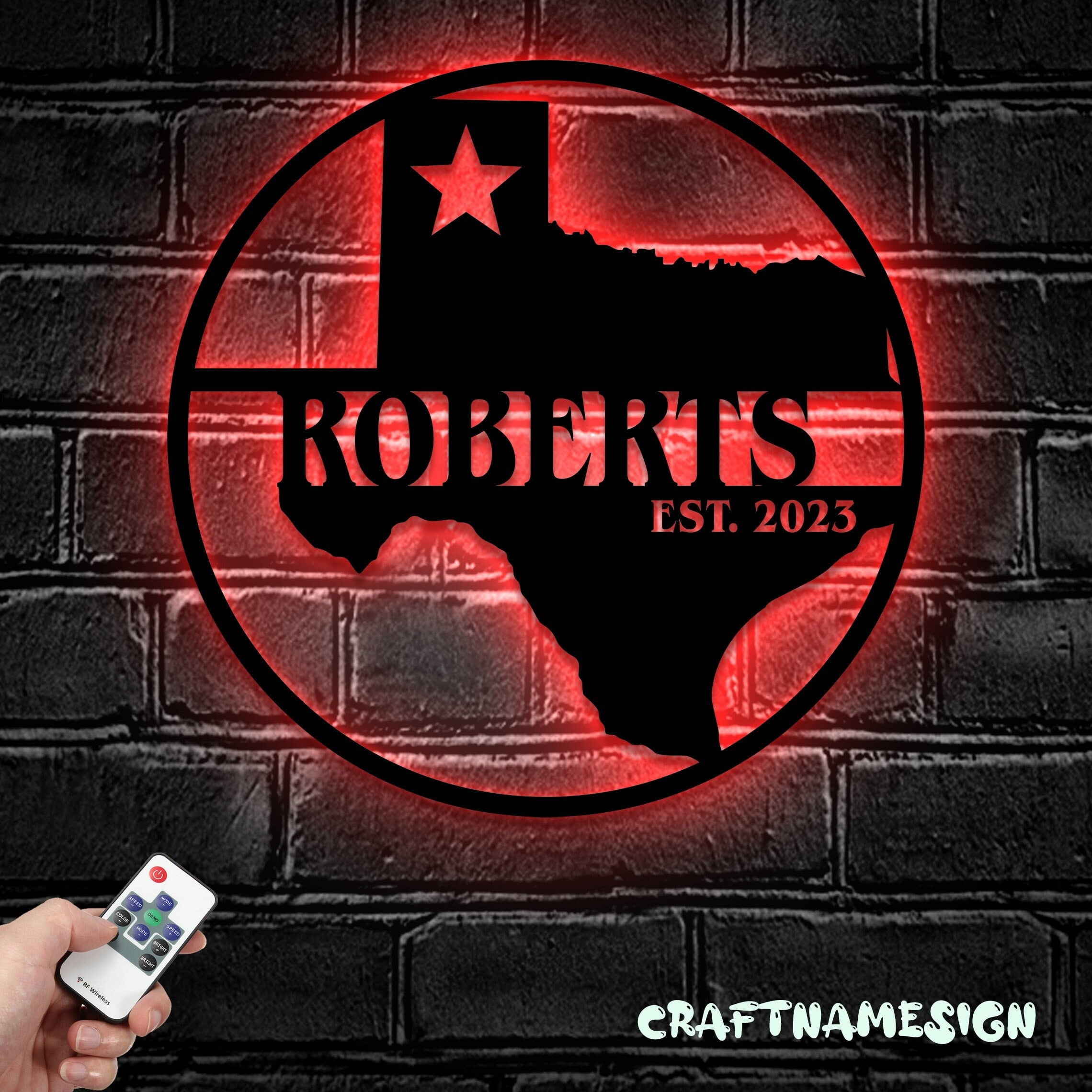 Craftnamesign Custom US Map Metal Wall Art Led Light, US State Sign ...