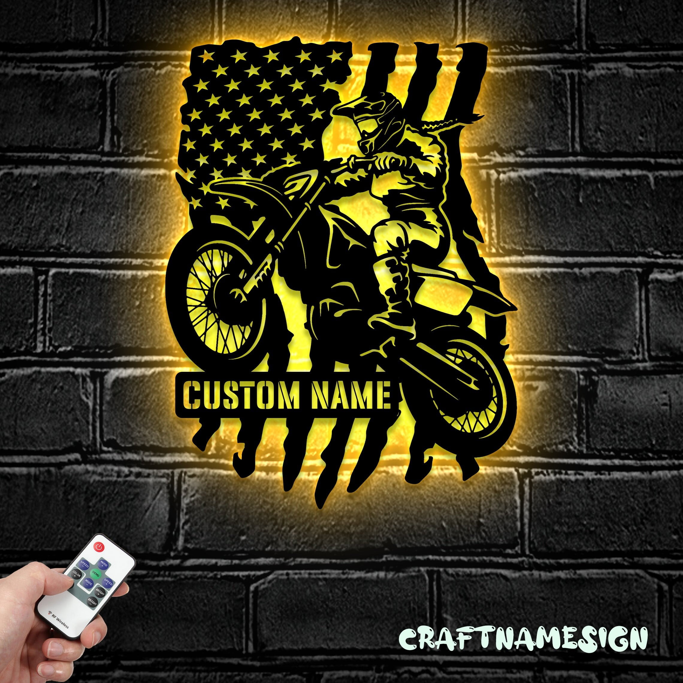 Craftnamesign Custom US Motocross Biker Metal Art, Personalized Dirt ...