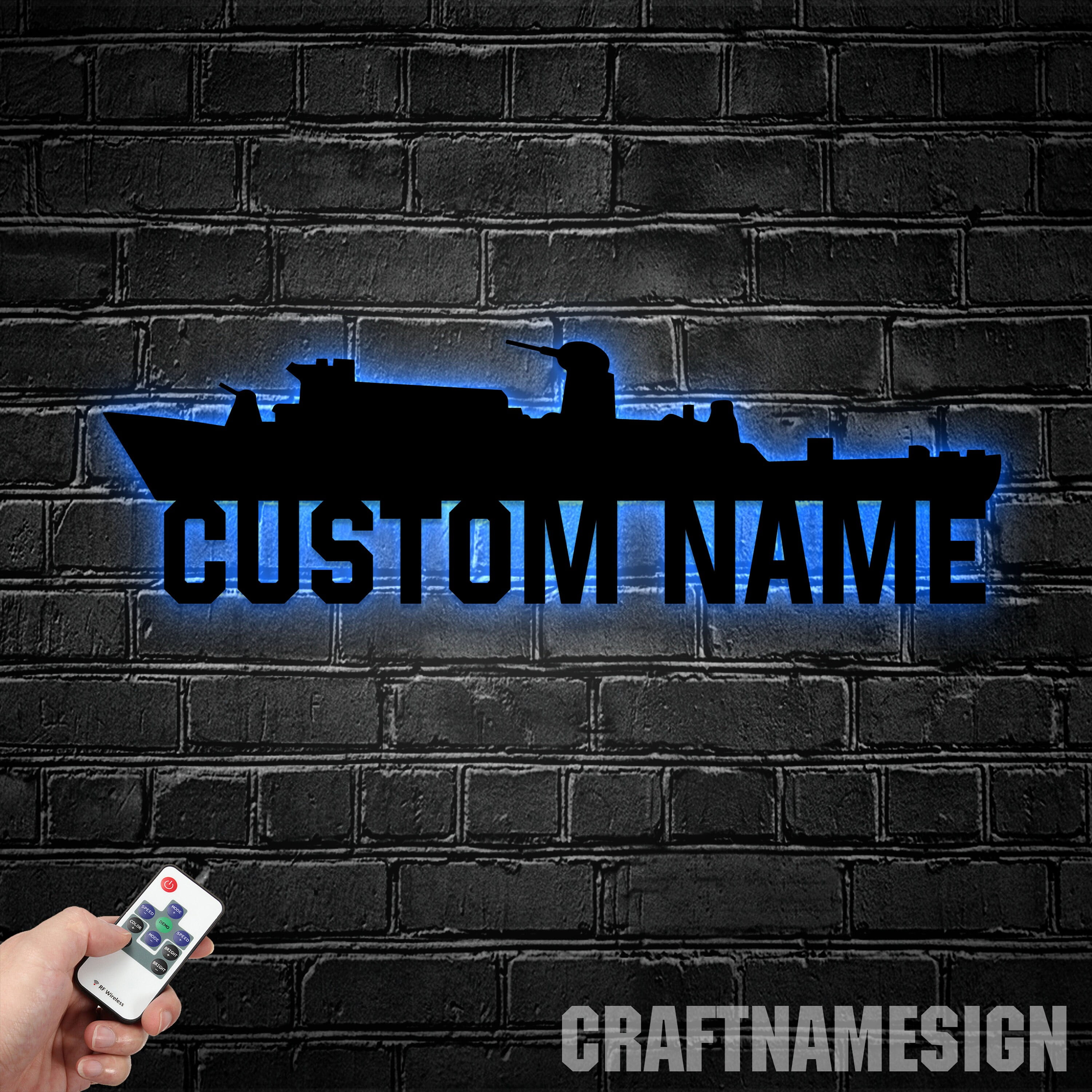 Craftnamesign Custom US Navy Ships Metal Wall Art Light, Custom Name ...