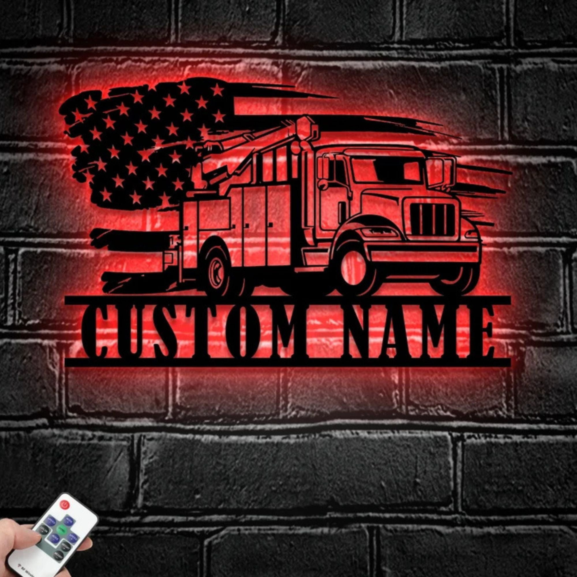 Craftnamesign Custom US Rotator Tow Truck Driver Metal Sign LED Light ...