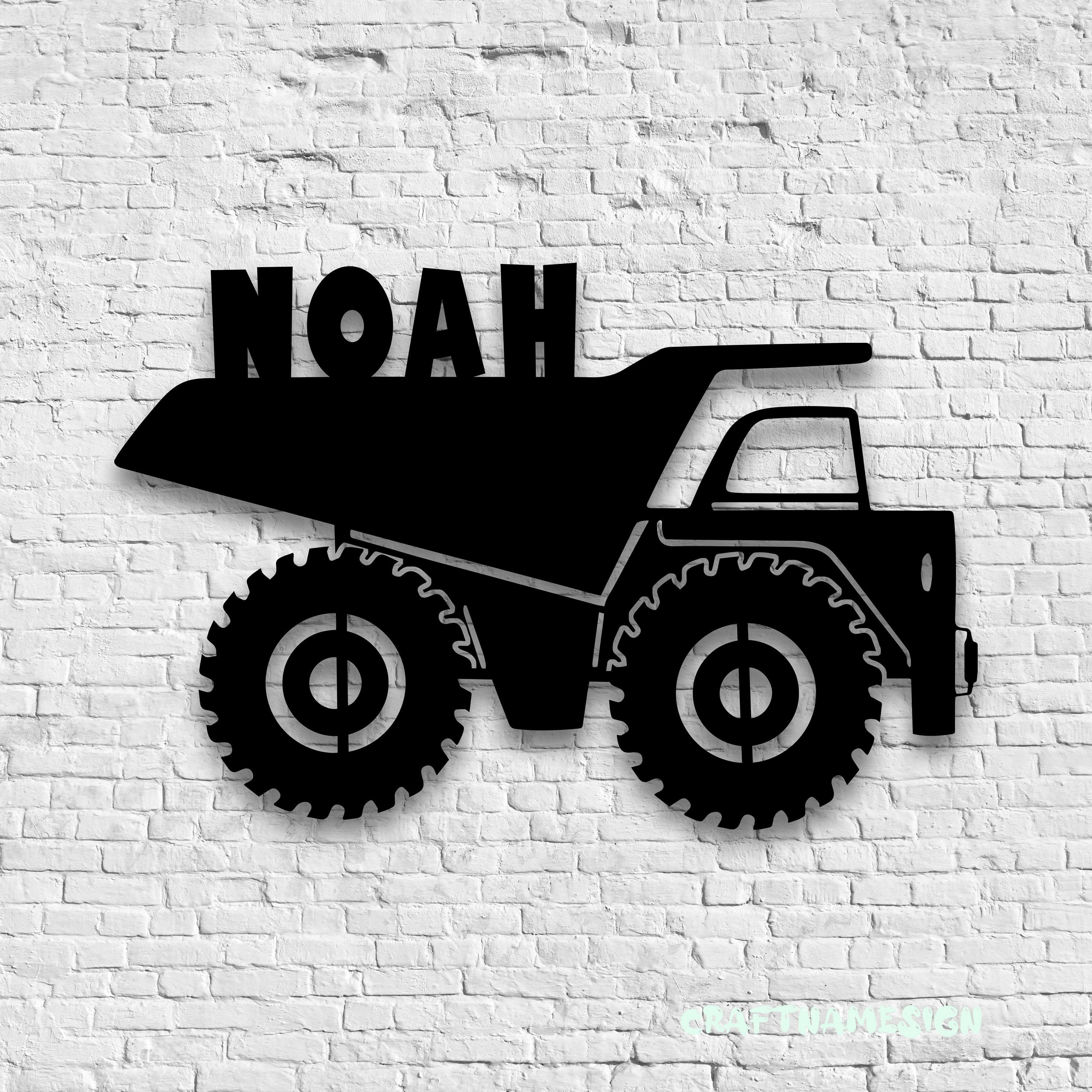 Craftnamesign Custom Boy Drump Truck Driver Metal Wall Art LED Light ...