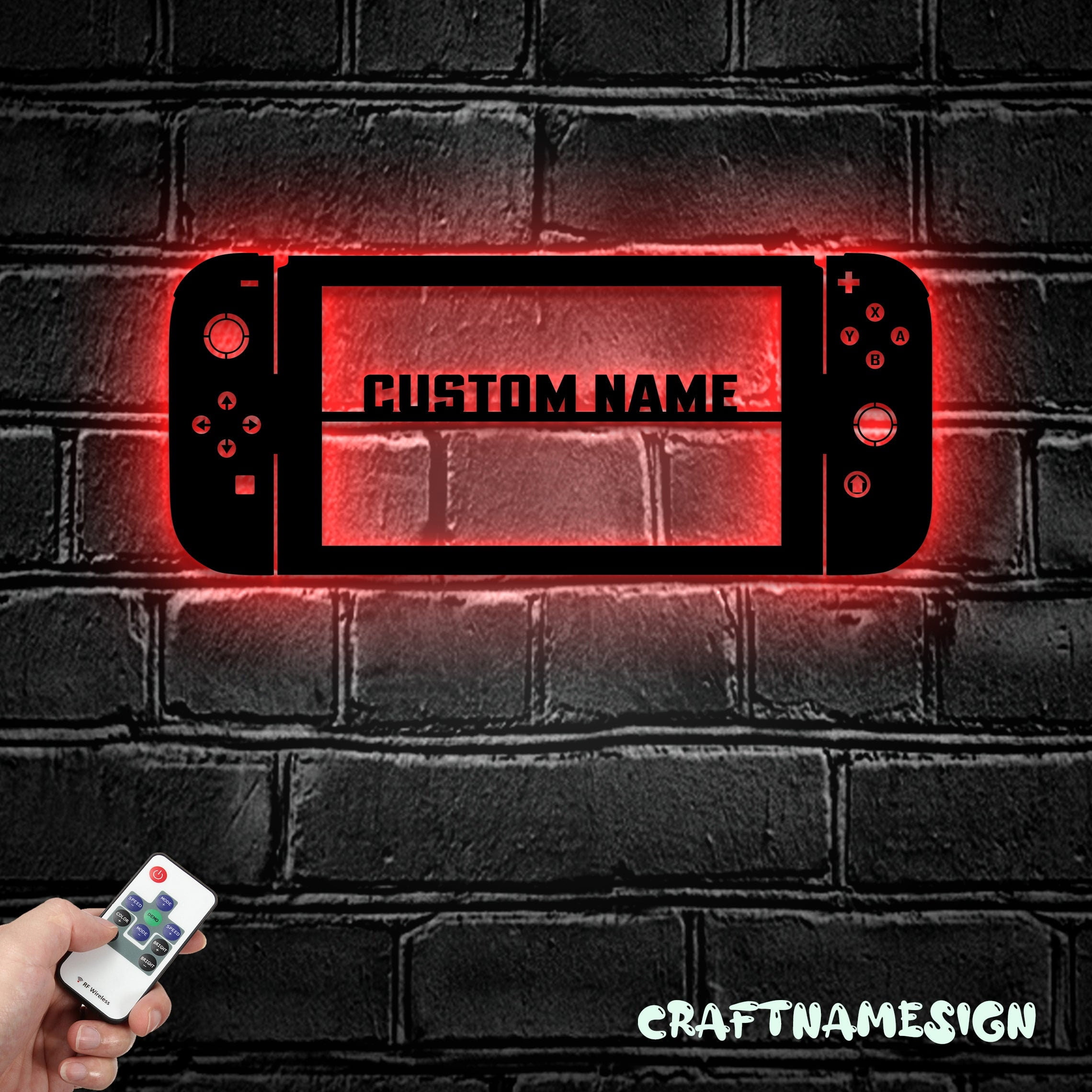 Craftnamesign Custom Video Game Room Metal Wall Art LED Light, Switch ...