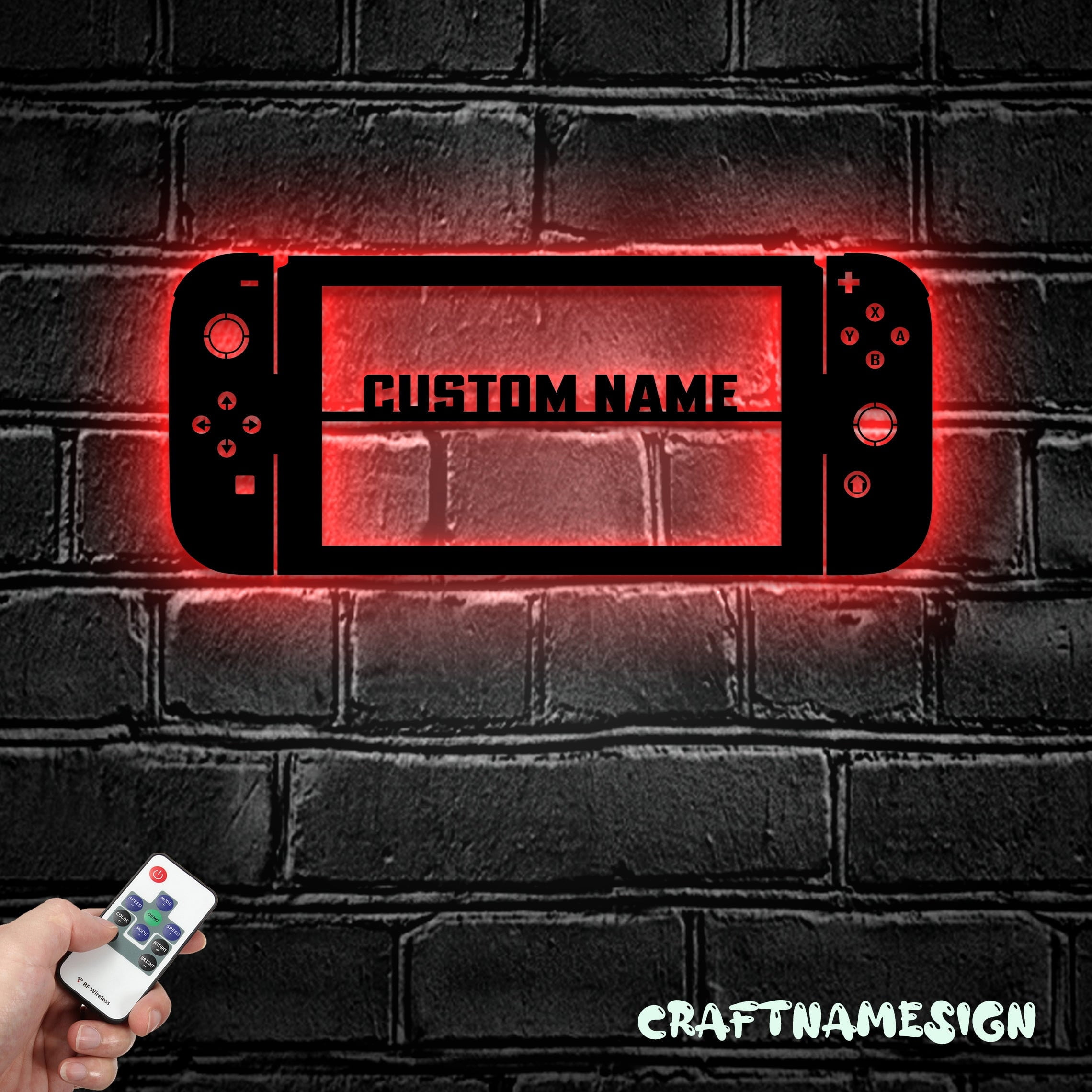 Craftnamesign Custom Video Game Room Metal Wall Art LED Light, Switch ...