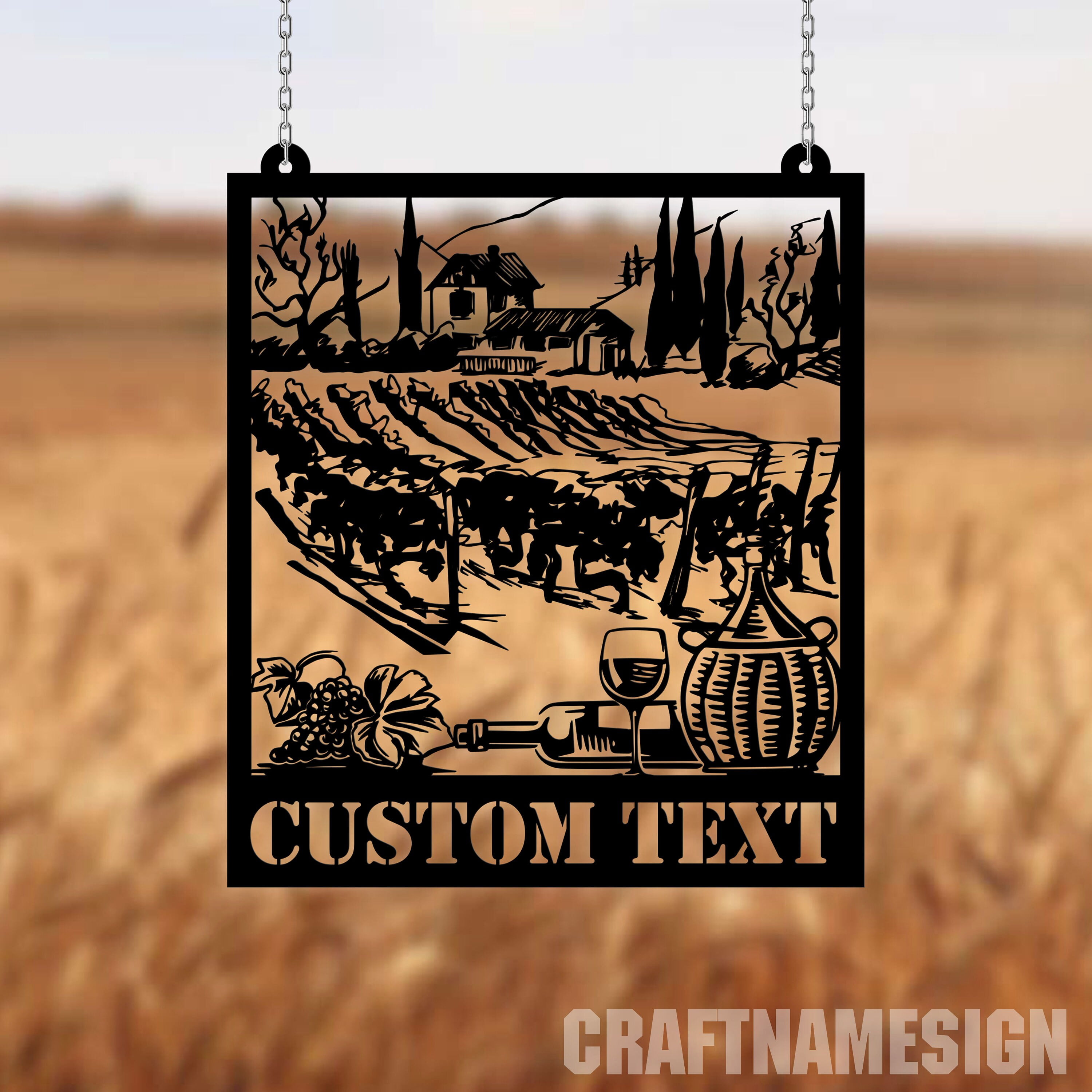 Craftnamesign Custom Vineyard Last Name Garden Metal, Outdoor Vineyard ...