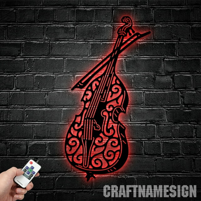 Craftnamesign Custom Violin Metal Wall Art LED Light, Custom Violin ...