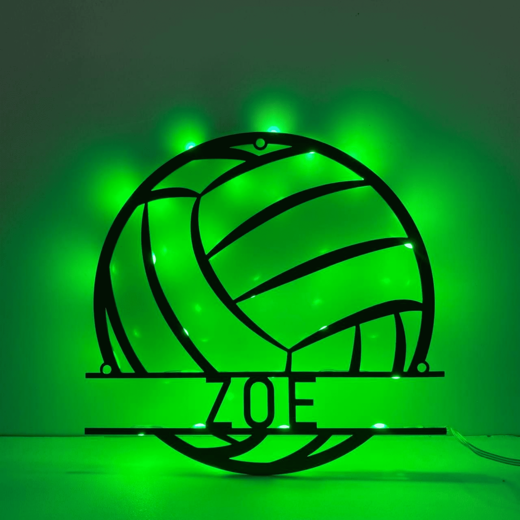 Craftnamesign Custom Volleyball Wall Art LED Light, Volleyball Name ...