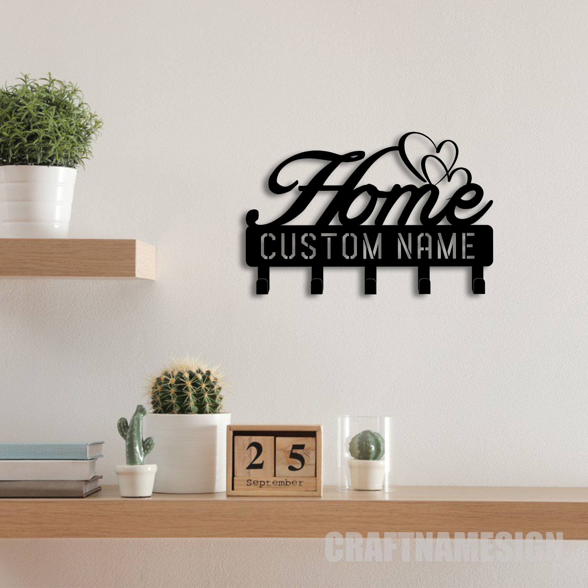 Craftnamesign Custom Welcome Home Metal Key Holder, Home Decorative Key ...