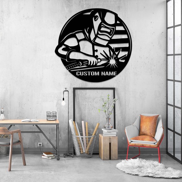 Craftnamesign Custom Welder Metal Wall Art LED Light, Welding Sign ...