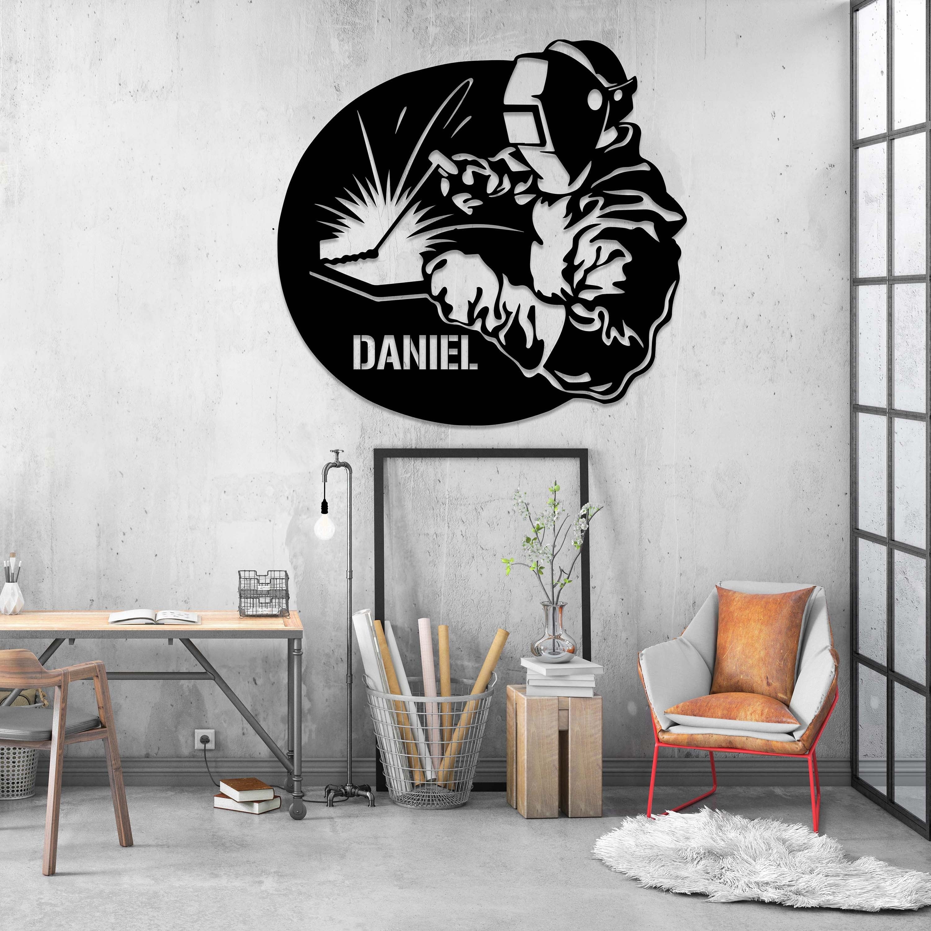 Craftnamesign Custom Welding Metal Wall Art LED Light, Custom Welder ...
