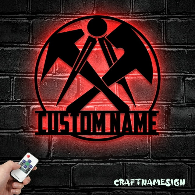 Craftnamesign Custom Welding Metal Wall Art LED Light, Personalized ...