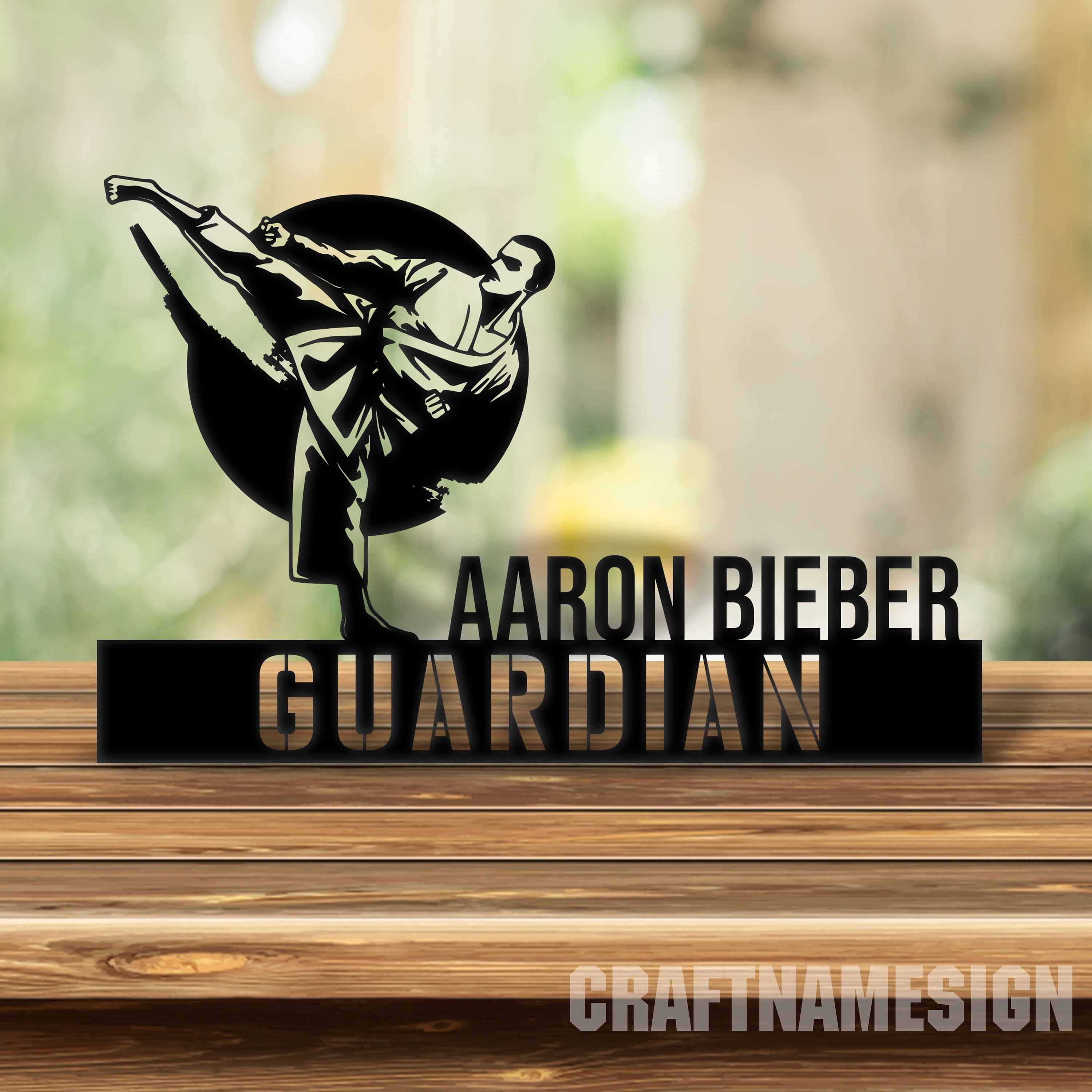 Craftnamesign Custom Wooden Boy Karate Martial Desk Name Plate, Karate ...