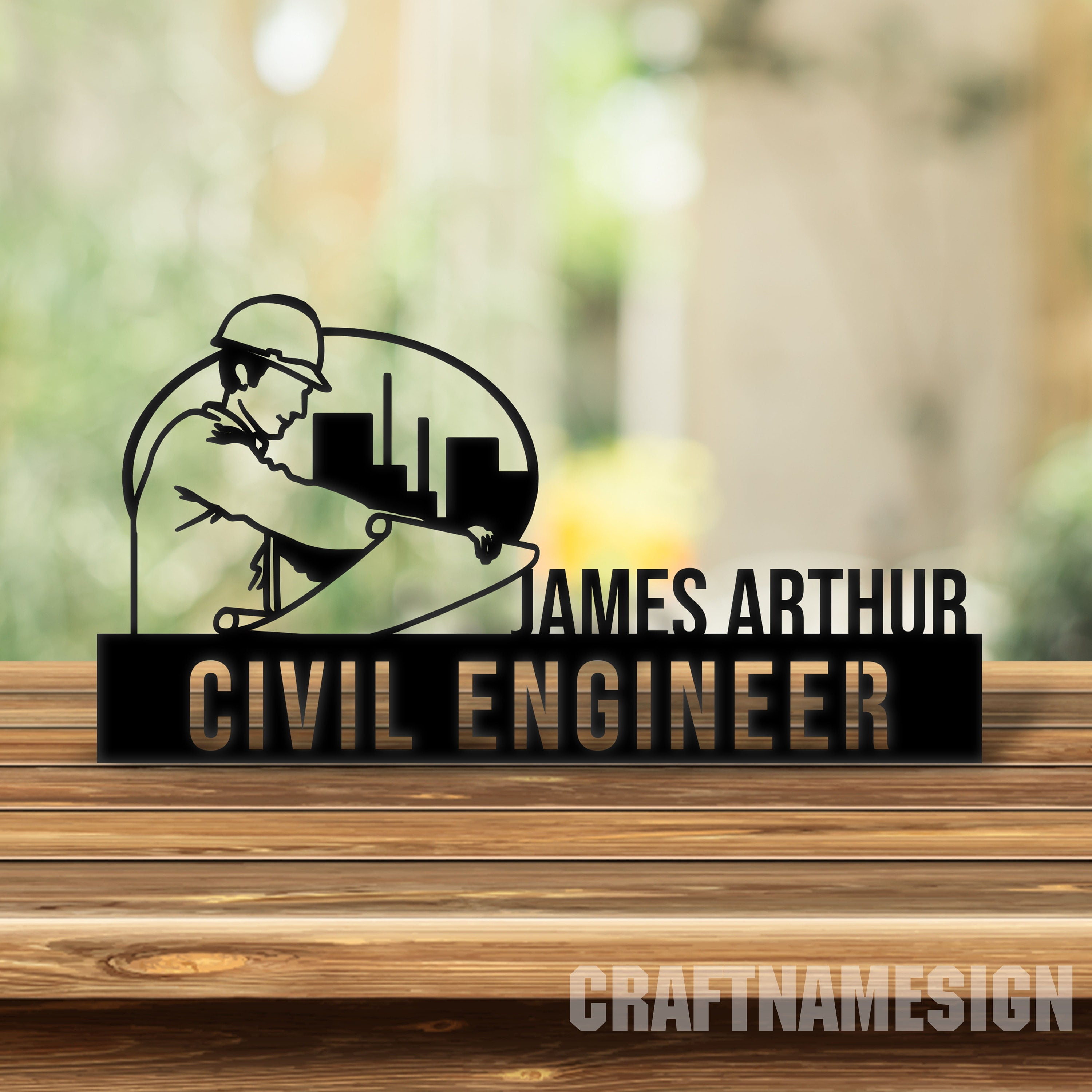 Craftnamesign Custom Wooden Civil Engineer Desk Name Plate, Engineer ...