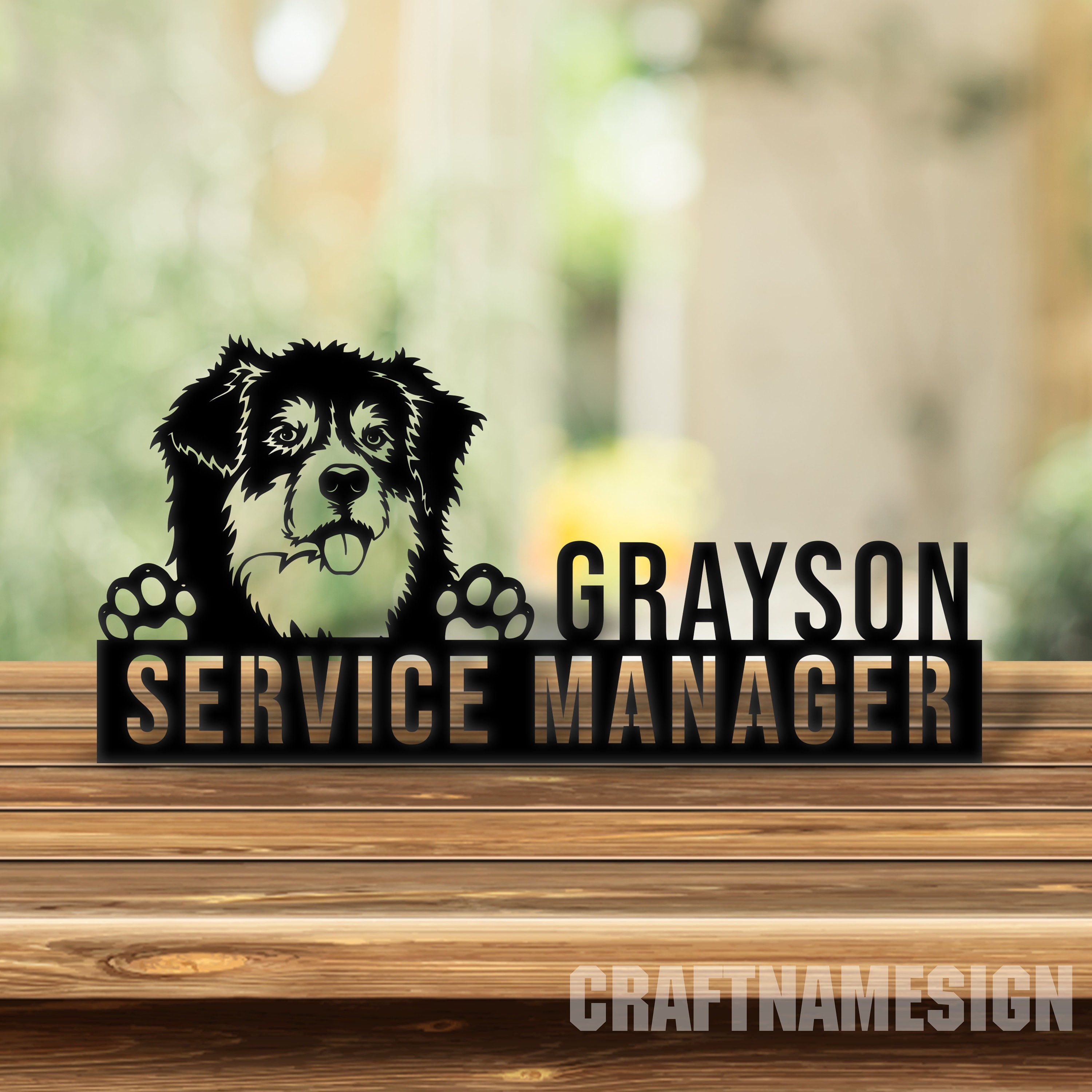 Craftnamesign Custom Wooden Desk Name Plate for Dog Lover, Australian ...