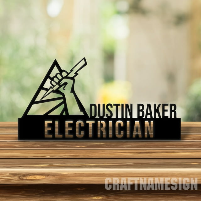 Craftnamesign Custom Wooden Electrical Engineer Desk Name Plate ...
