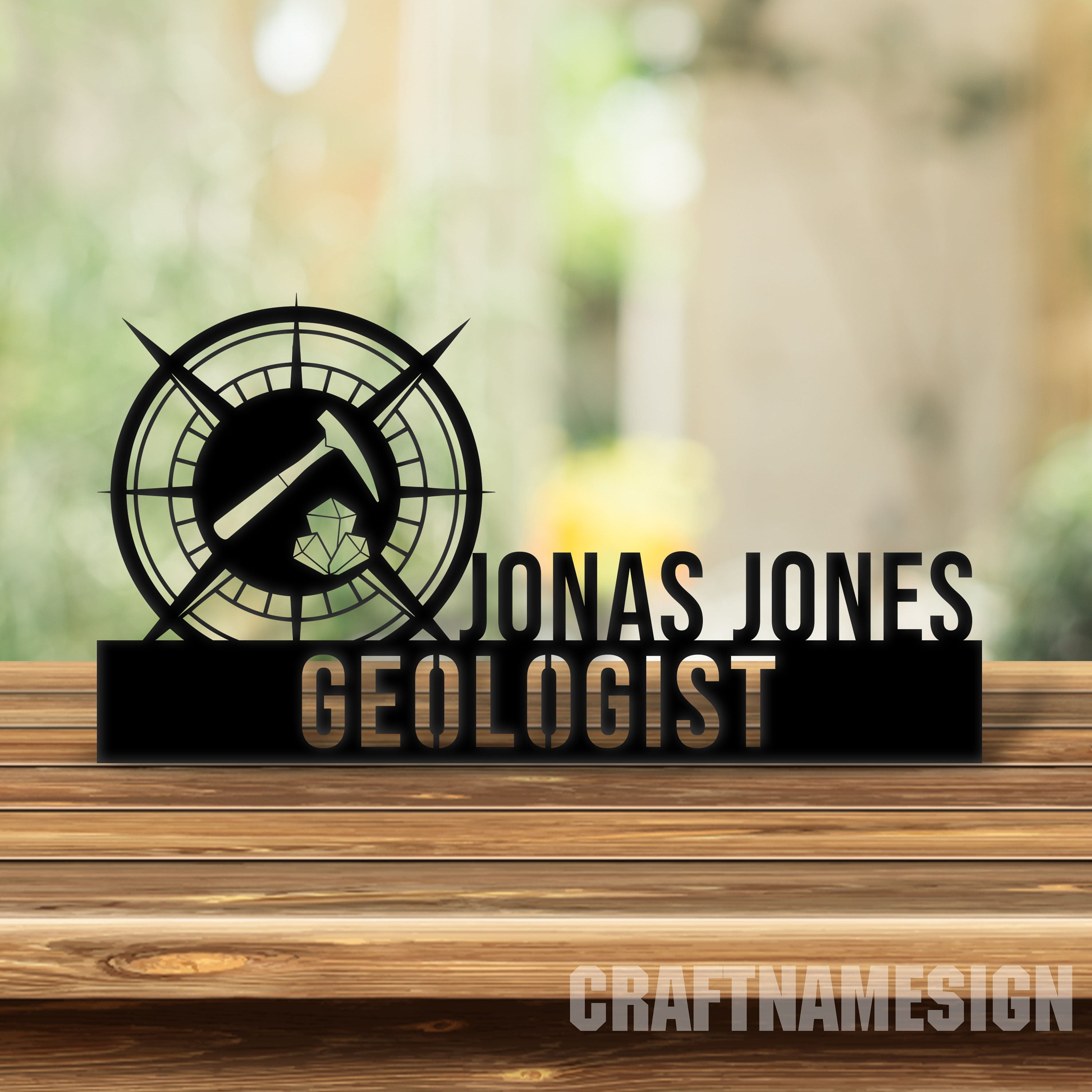 Craftnamesign Custom Wooden Geologist Desk Name Plate, Geology Metal ...