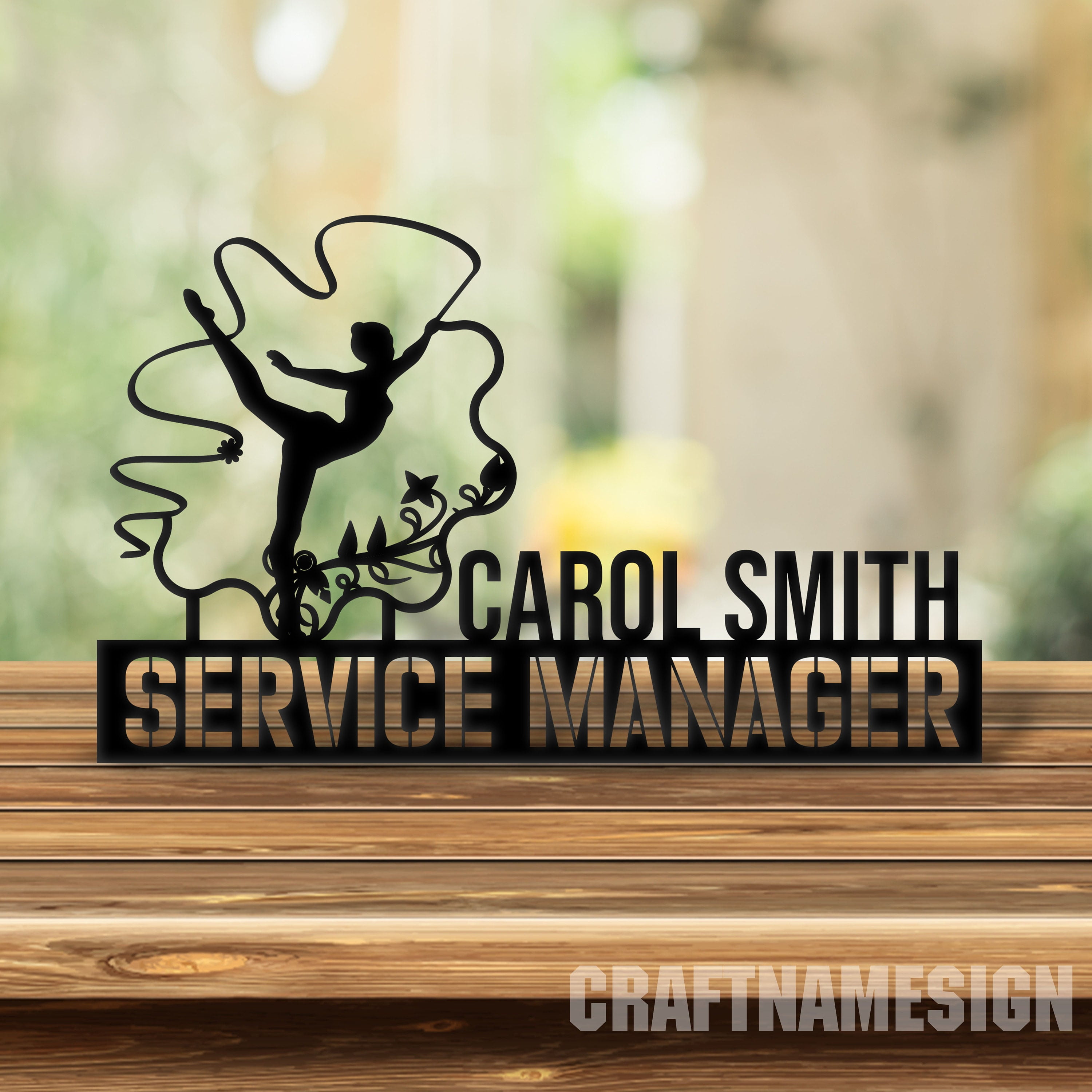 Craftnamesign Custom Wooden Gymnastics Desk Name Plate, Girl Gymnast ...