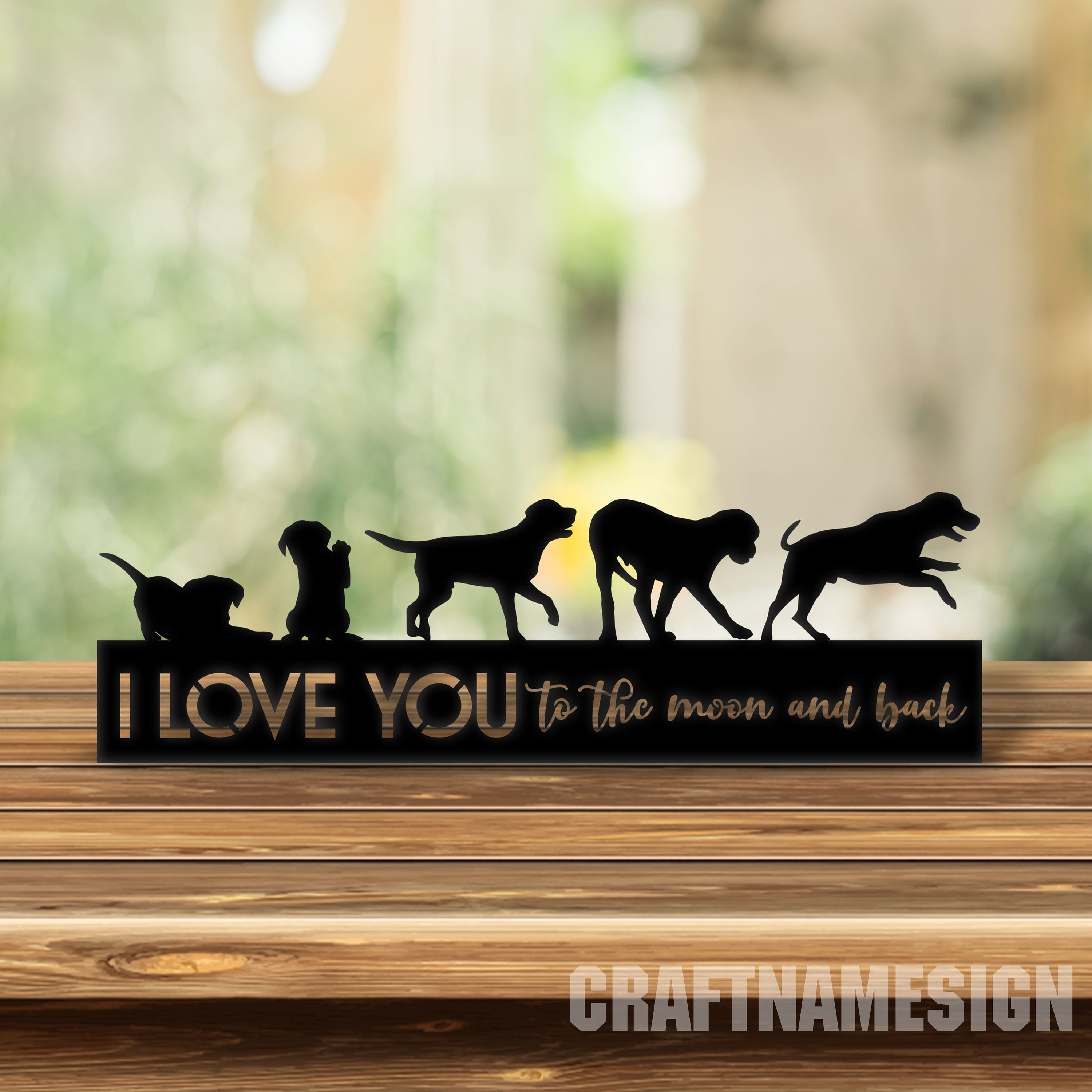 Craftnamesign Custom Wooden Labrador Dog Desk Name Plate, Dog Metal ...